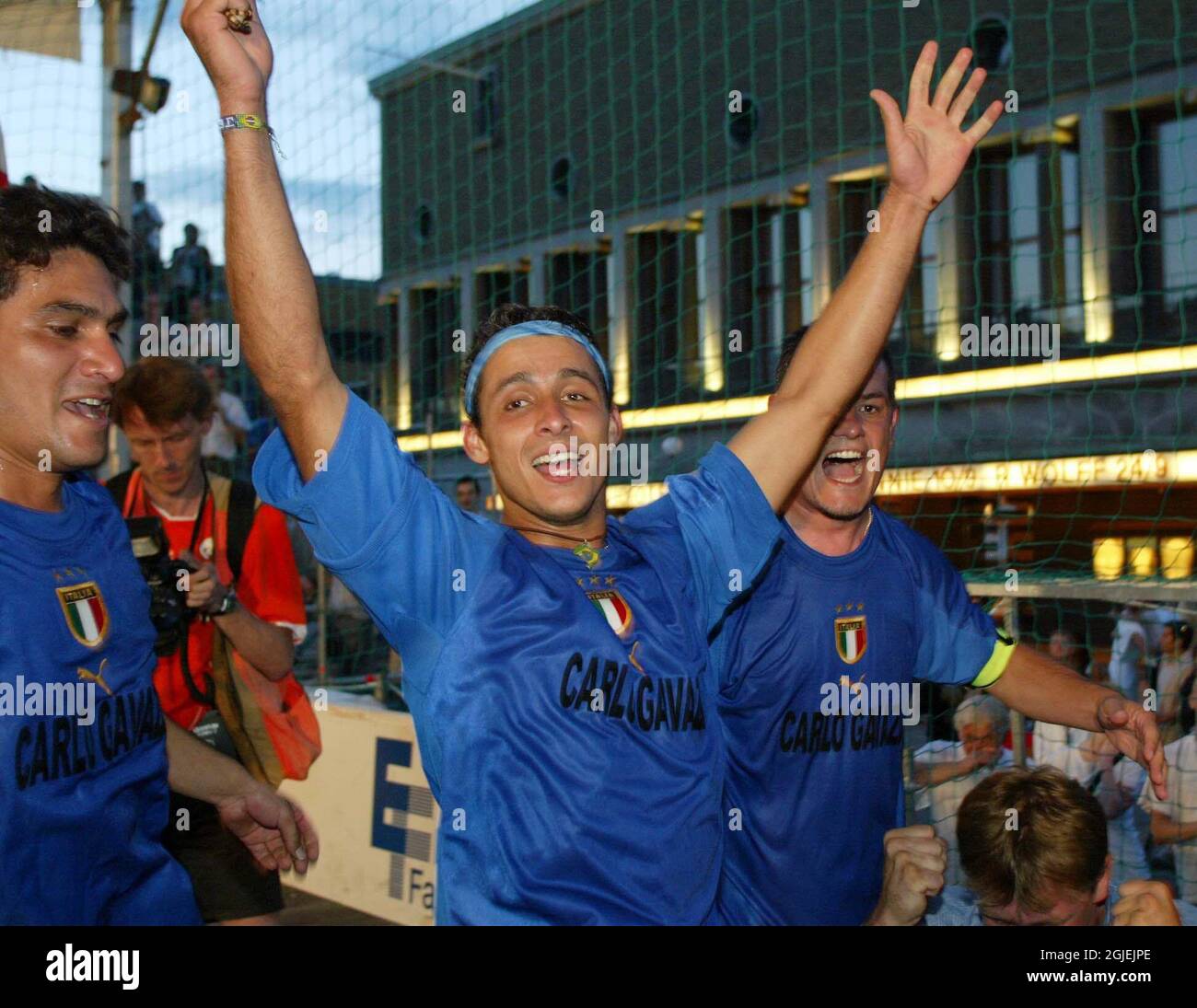 Italian players celebrate their 4-0 victory Stock Photo - Alamy