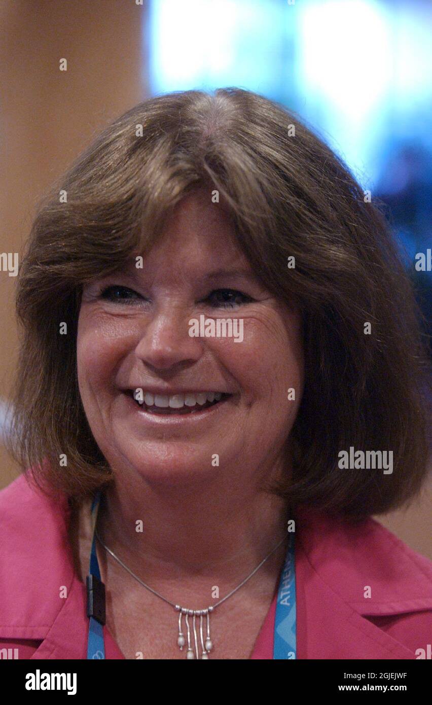 The Swedish IOC delgate Gunilla Lindberg on her way to the meeting ...