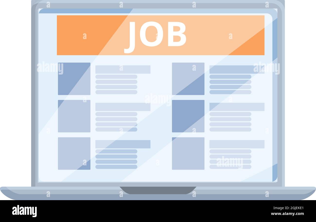 Online job search icon cartoon vector. Career manager. Vacancy ...