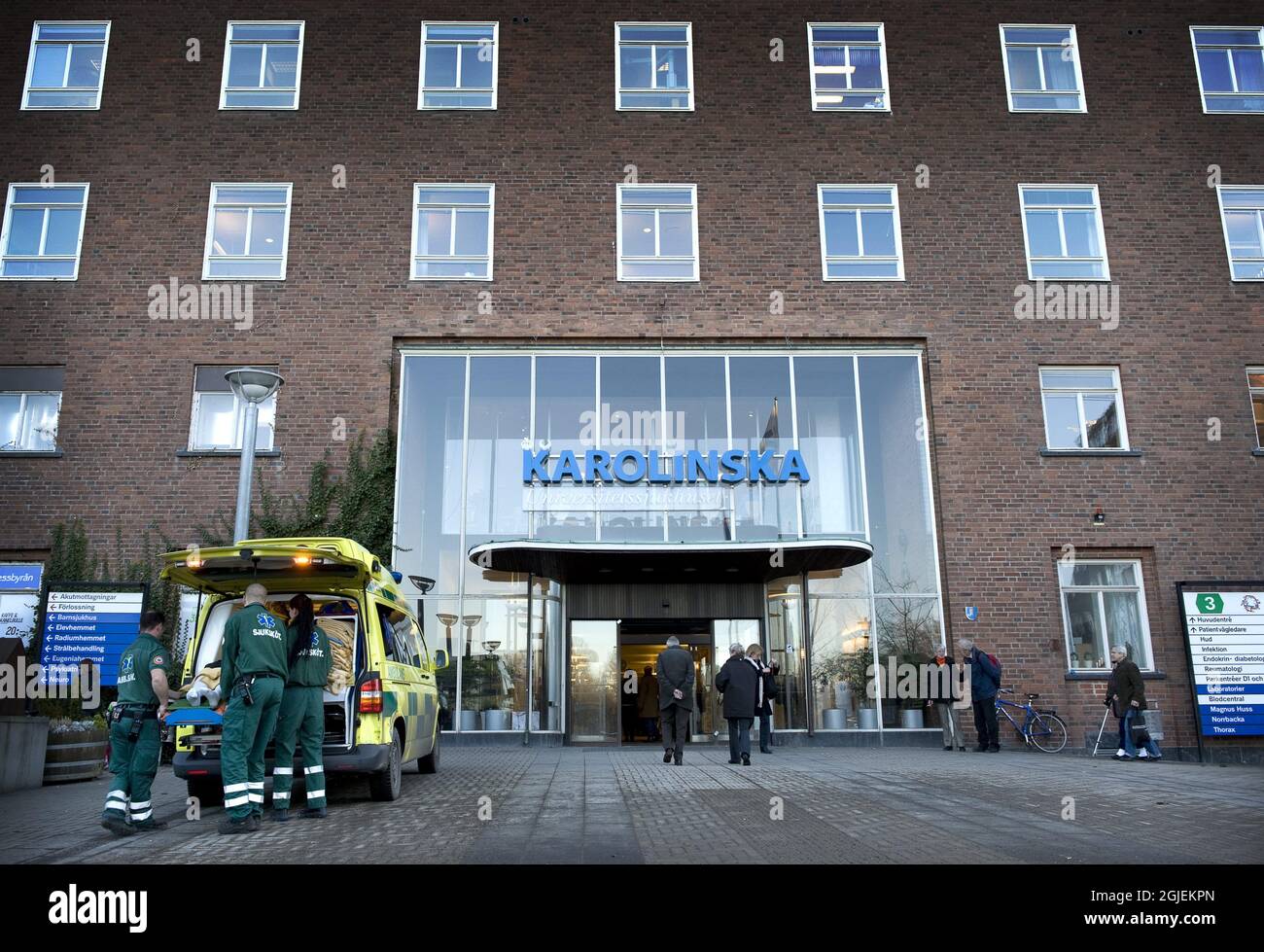 The entrance of the Karolinska Hospital in Stockholm, Sweden. A 26 year ...