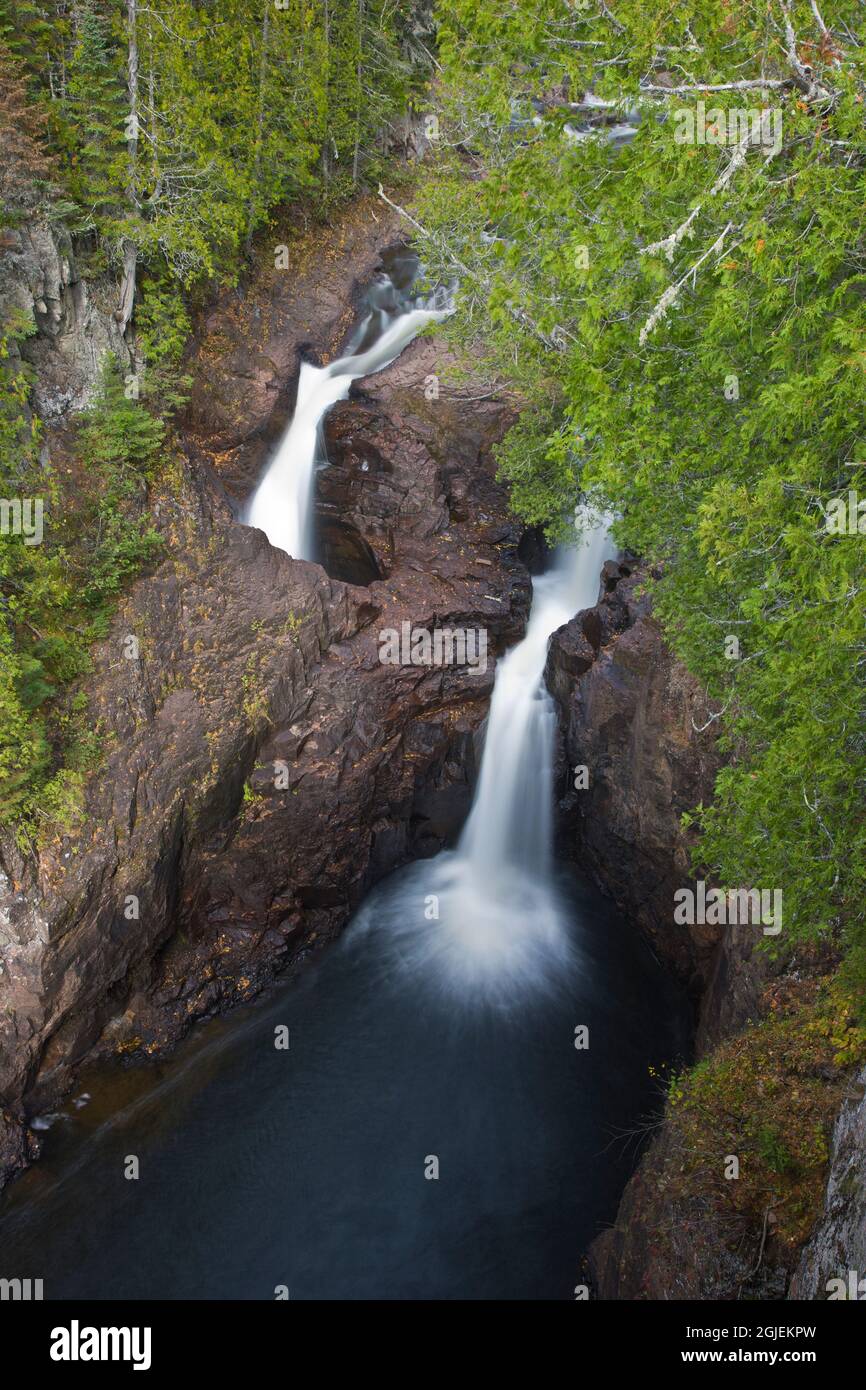 USA, Minnesota. Waterfalls on the North Shore of Lake Superior Stock ...