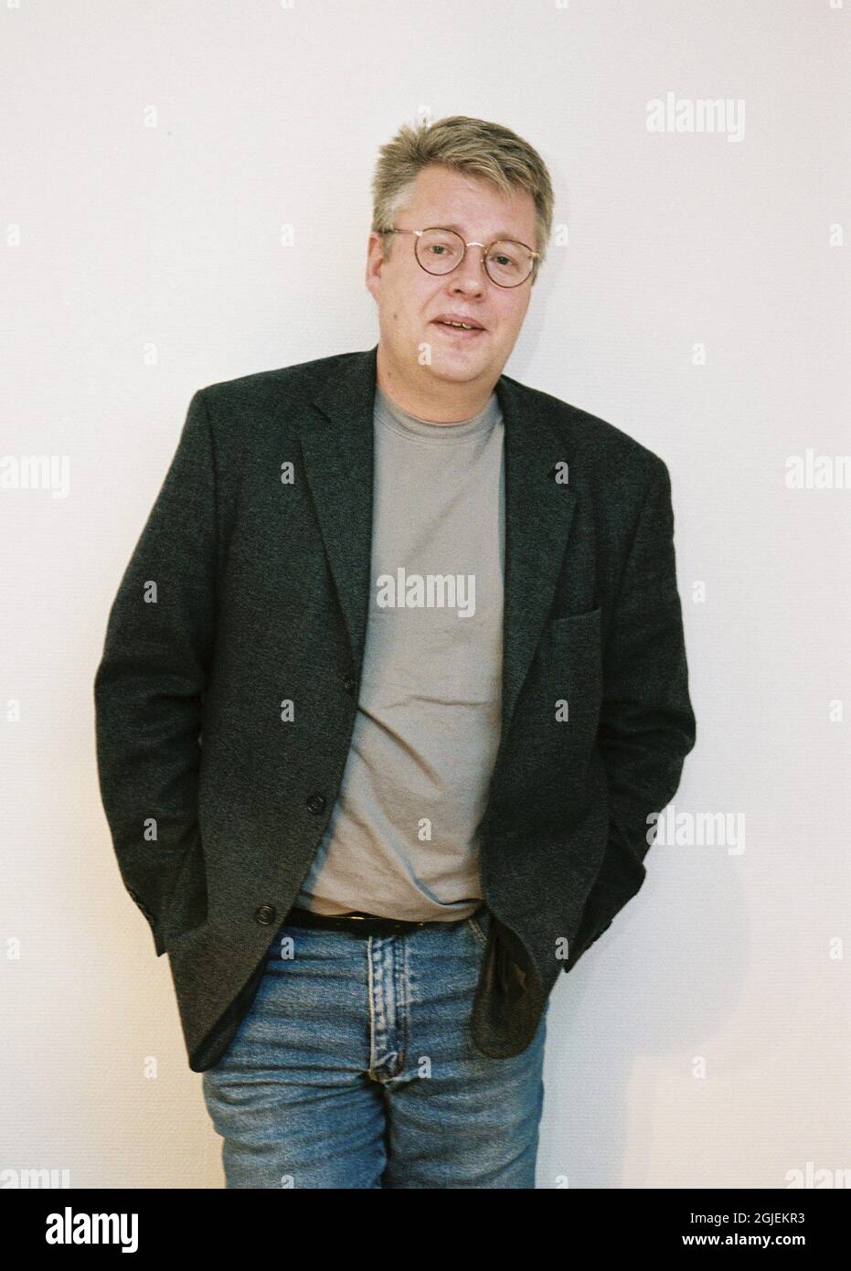 A portrait of Stieg Larsson in Stockholm, Sweden. The late crime writer ...