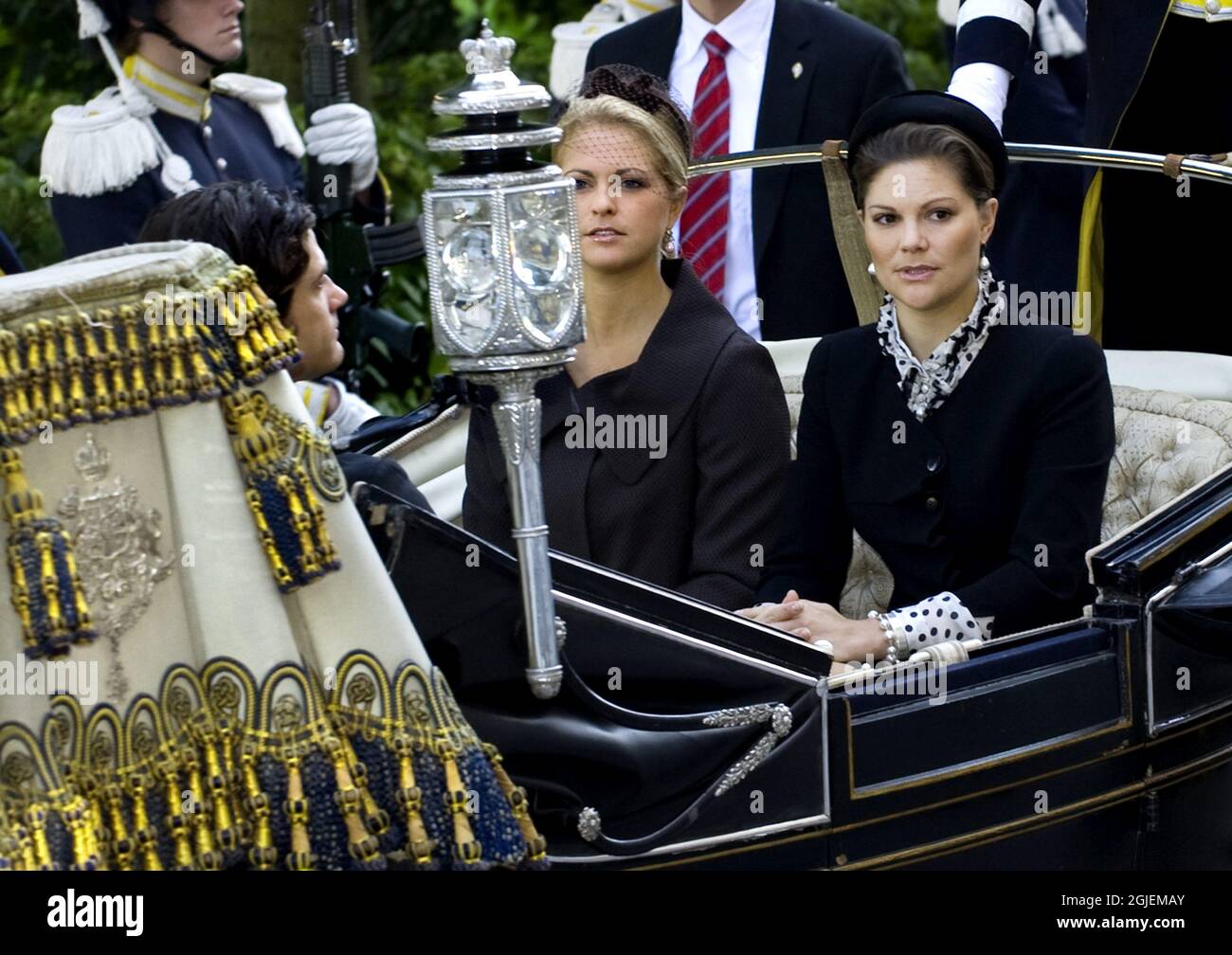 Princess Madeleine and Crown Princess Victoria are seen during the ...