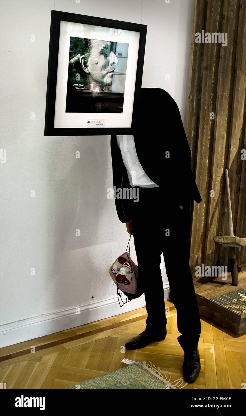 A portrait of Ingmar Bergman by photographer Irving Penn is seen on ...