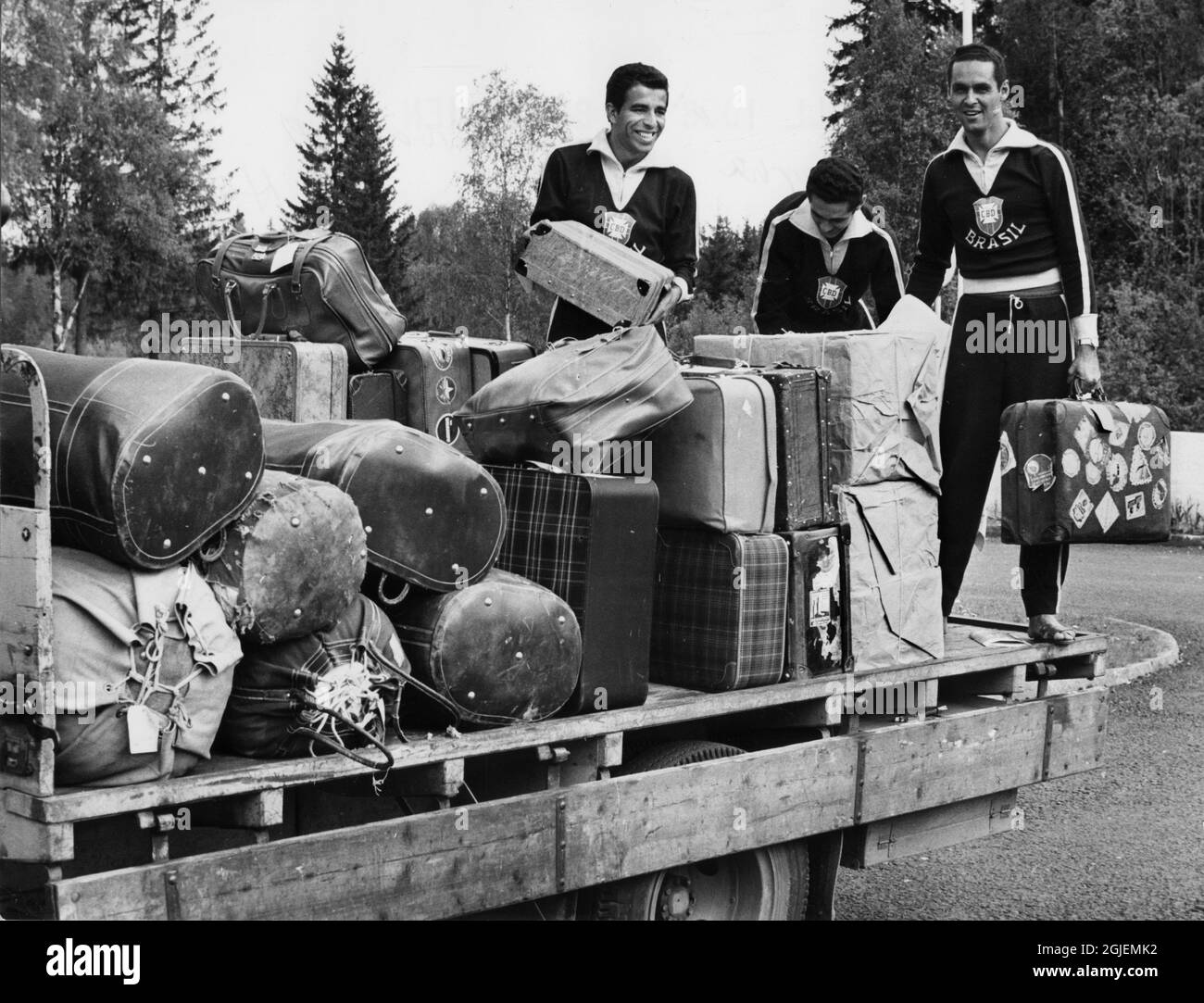 The Brazilian team at their base in Hindas outside Gothenburg during ...