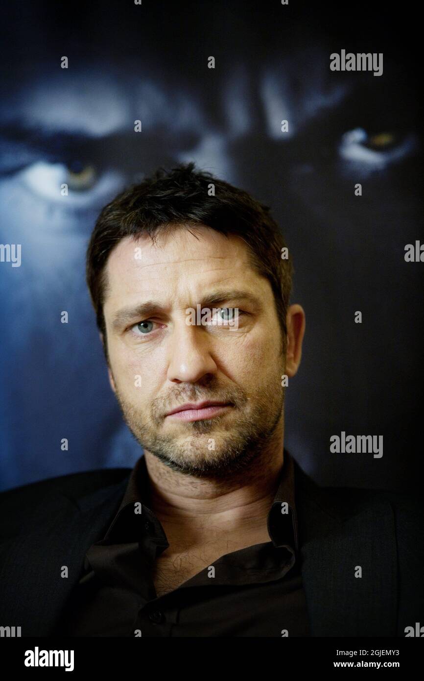 Gerard Butler during an interview to promote his new film Law Abiding ...
