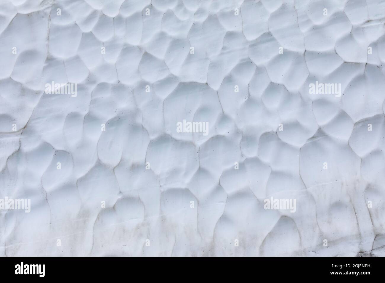 Pattern on face of huge snow bank along Logan Pass, Glacier National ...