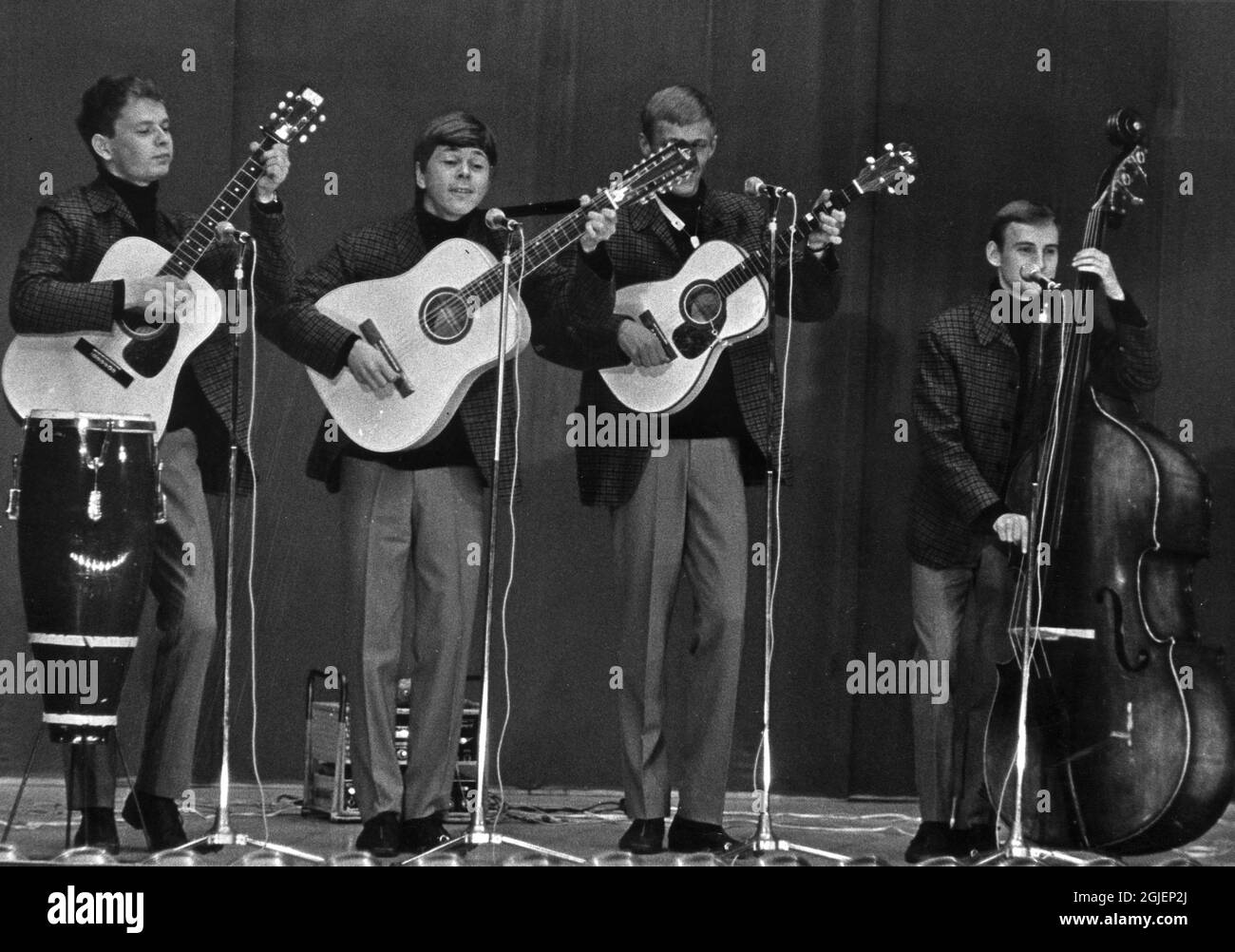 Swedish 60's pop group Hootenanny singers, from left Johan Karlberg ...