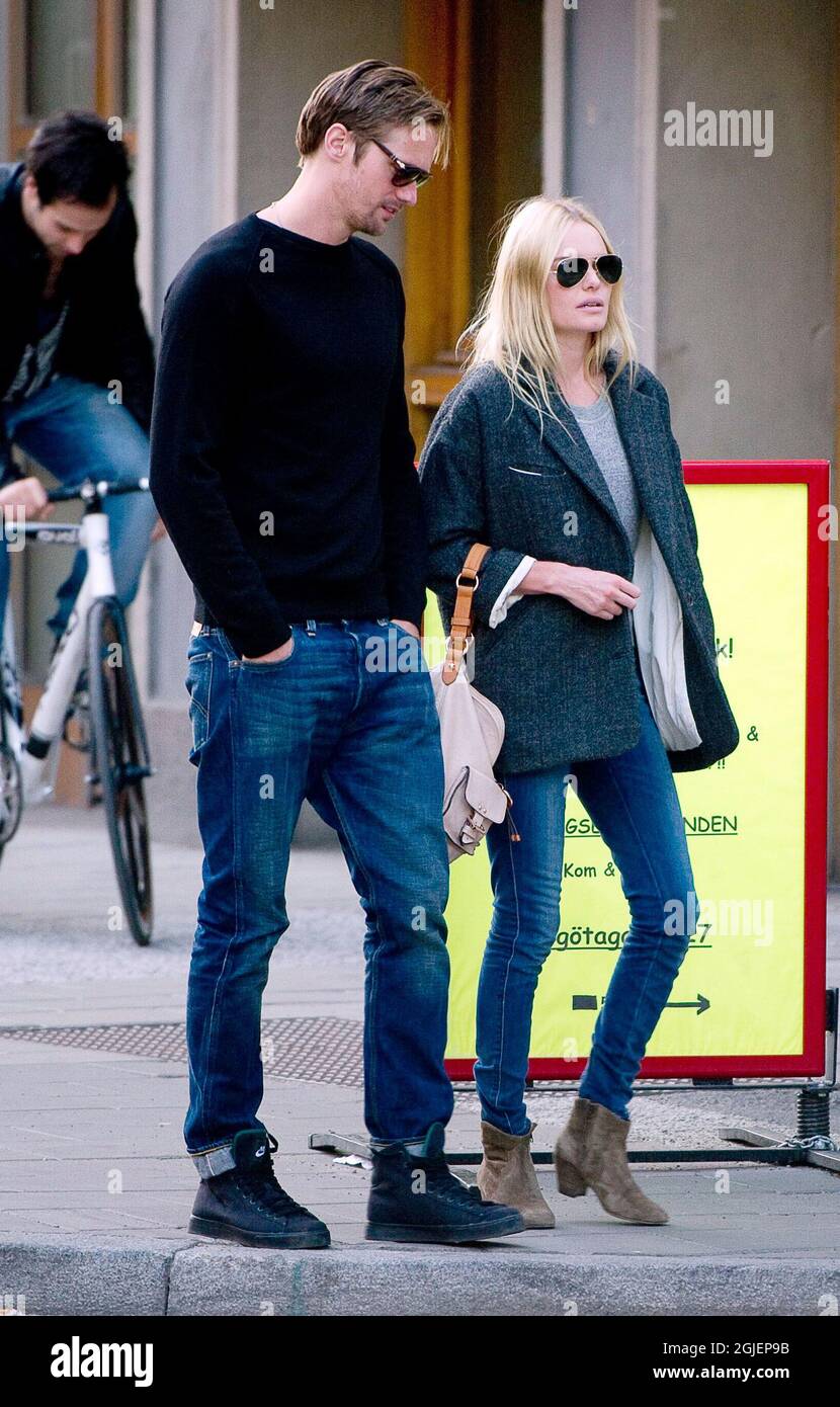 Actors Alexander Skarsgard and Kate Bosworth in Stockholm, Sweden Stock ...