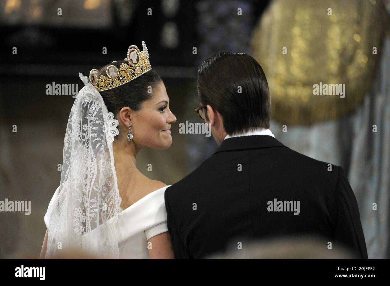 Crown Princess Victoria and Mr. Daniel Westling seen during the wedding ...