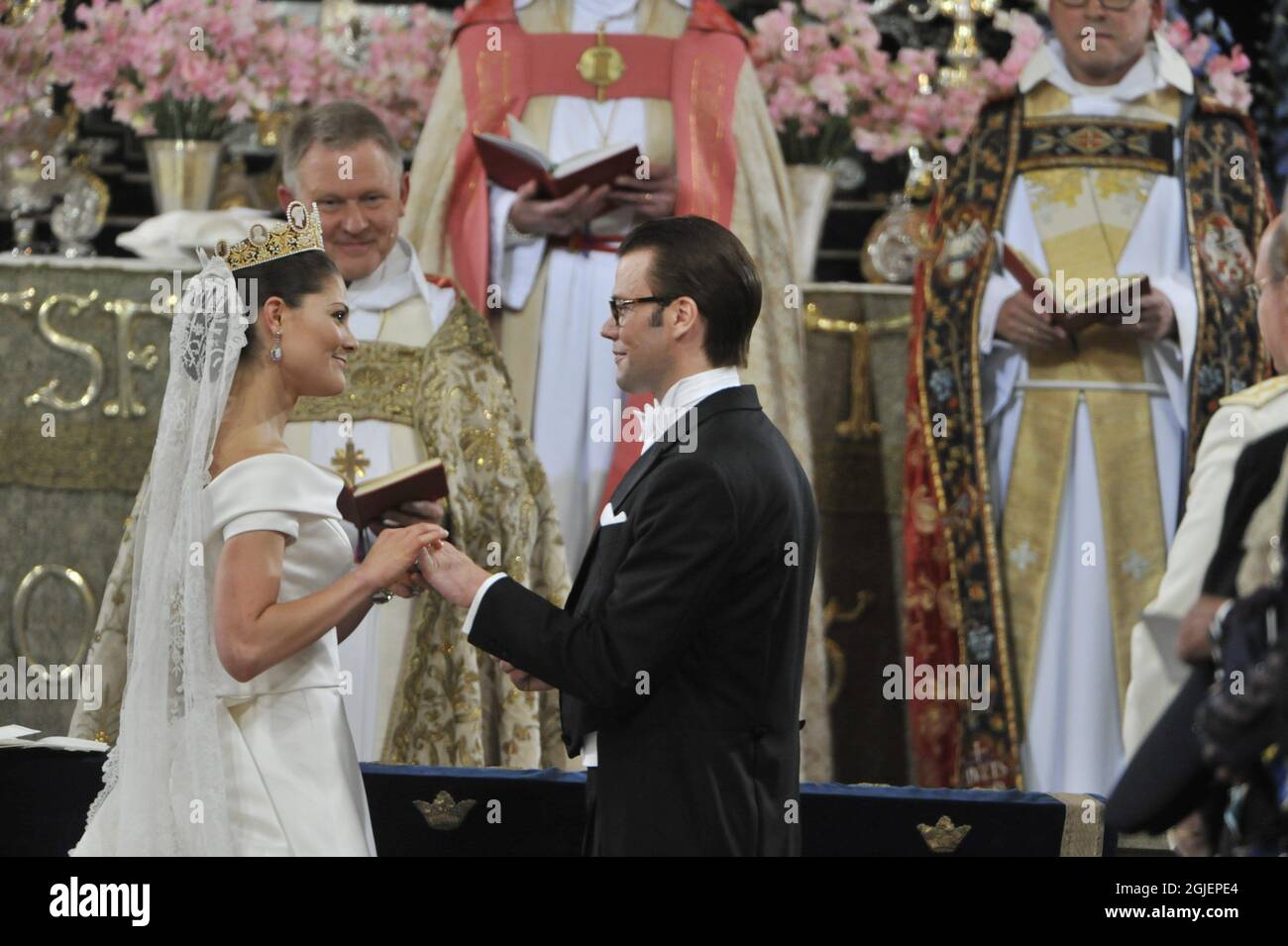 Crown Princess Victoria and Mr. Daniel Westling during the wedding ...