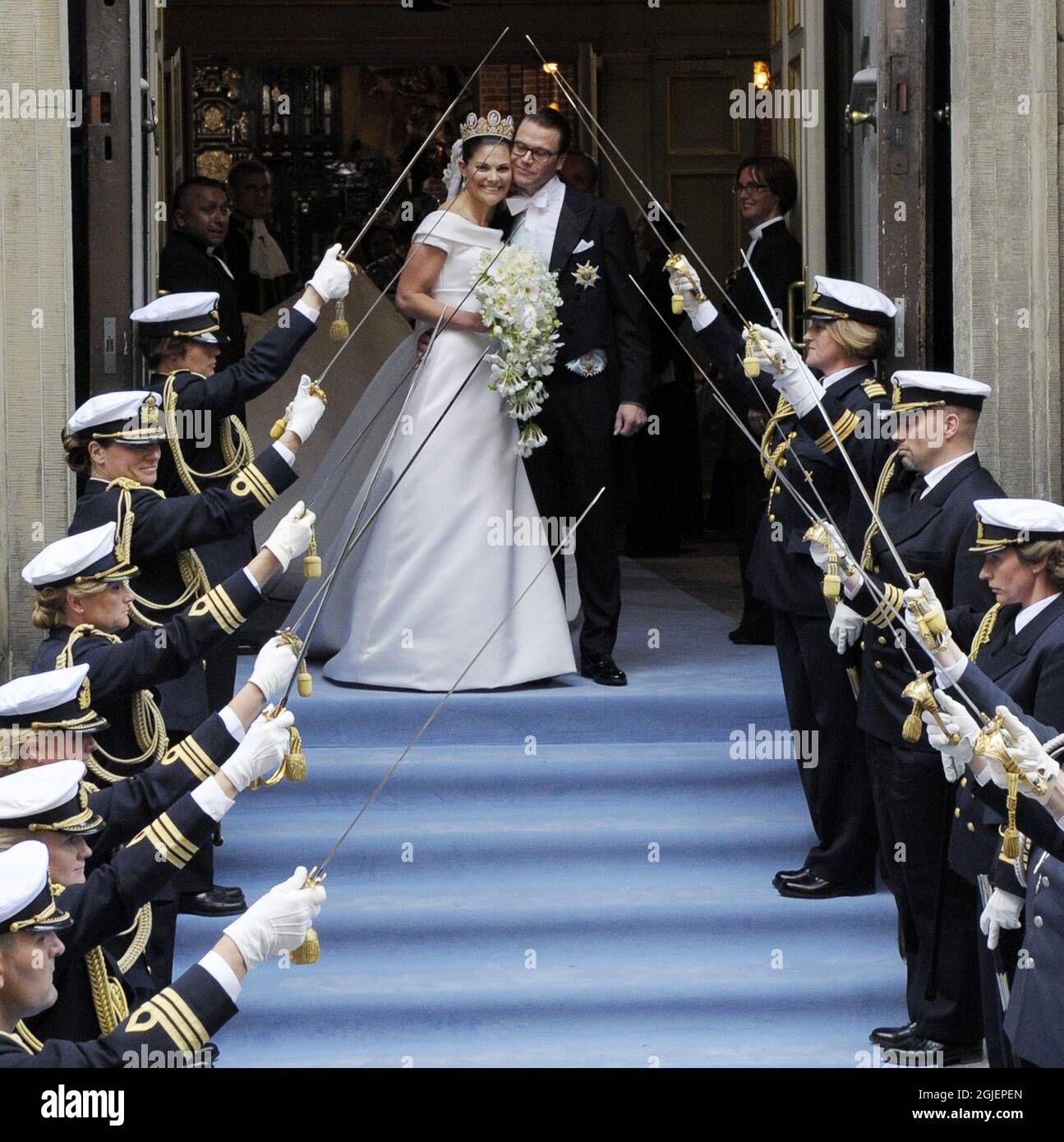Newlywed Crown Princess Victoria and Prince Daniel Westling after the ...