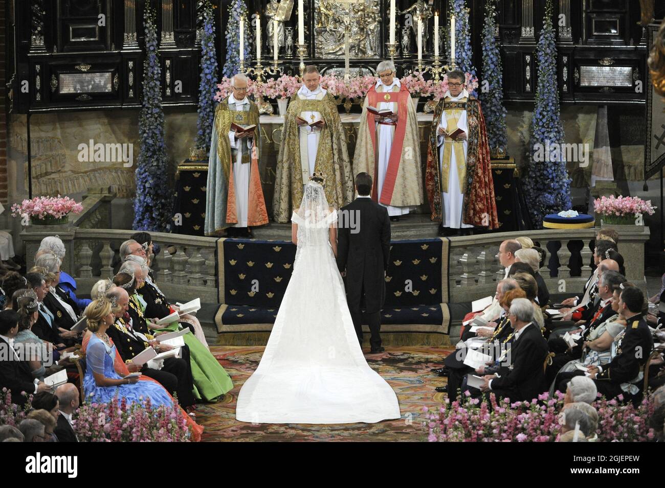 Crown Princess Victoria and Mr. Daniel Westling seen during the wedding ...