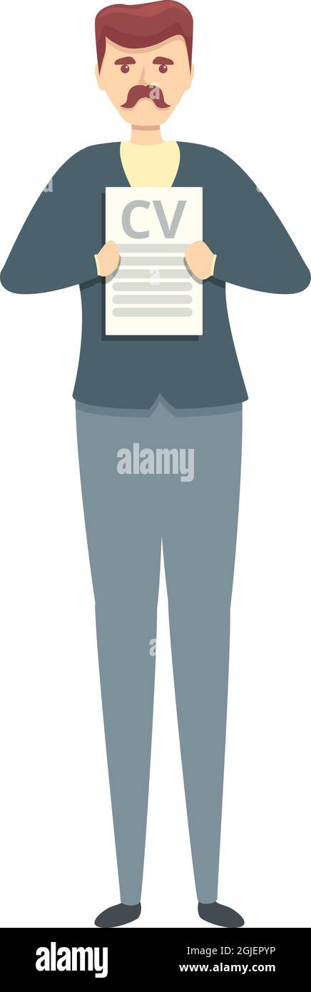 Man cv icon cartoon vector. Computer laptop. Hr interview Stock Vector ...