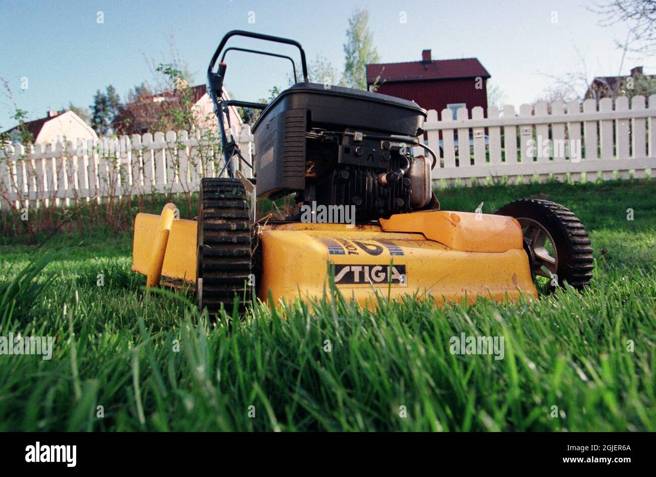 A Stiga motor lawn mower Stock Photo - Alamy