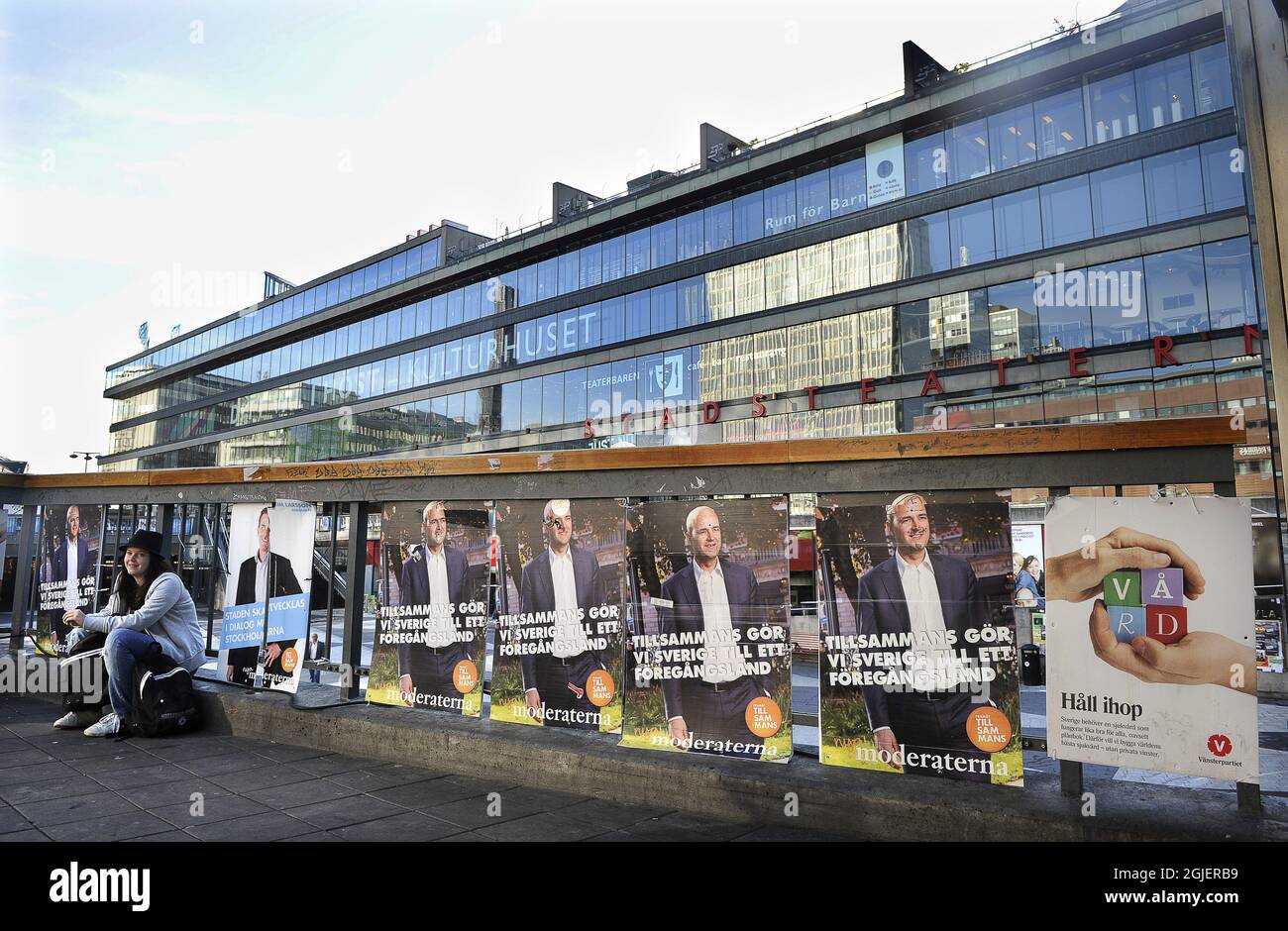 Election posters in central Stockholm, the last campaign week before ...