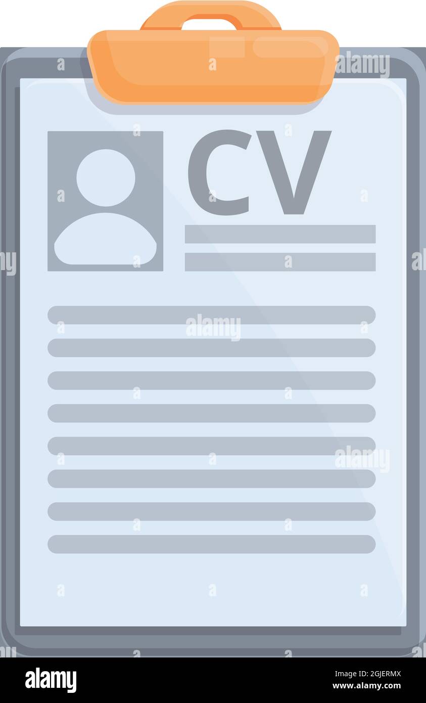 Cv clipboard icon cartoon vector. Resume job. Employee choice Stock ...