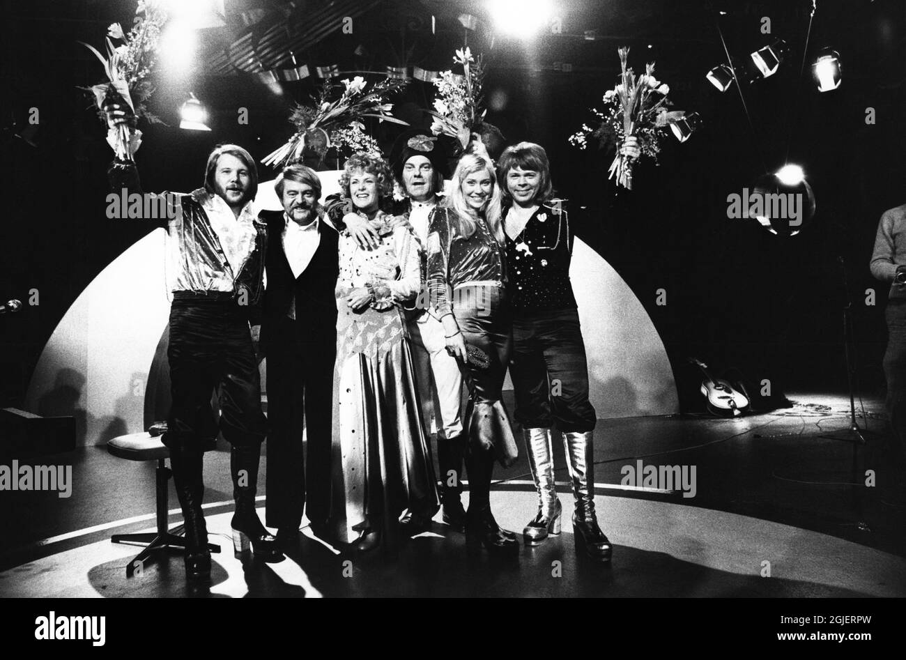 ABBA compete with the song Waterloo, the Swedish entry for the ...