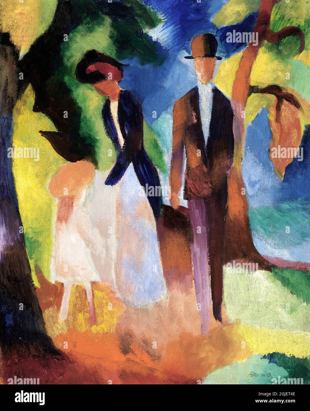 People by the Blue Lake by the German Expressionist painter, August ...