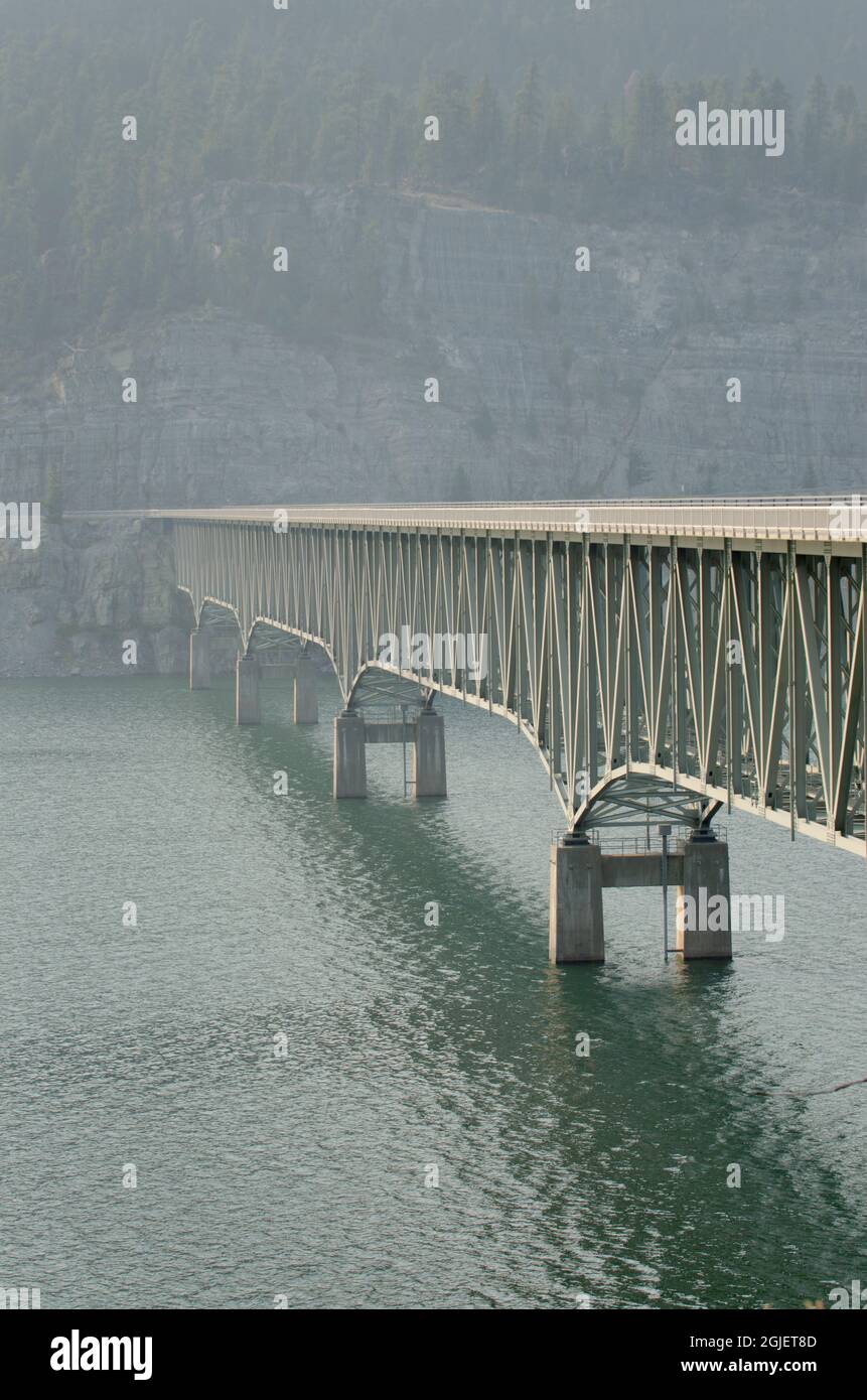 Koocanusa Bridge spanning the Koocanusa Reservoir is the longest and ...