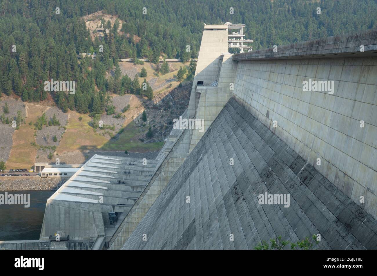 Libby Dam, impounding the Kootenai River and creating Lake Koocanusa in ...