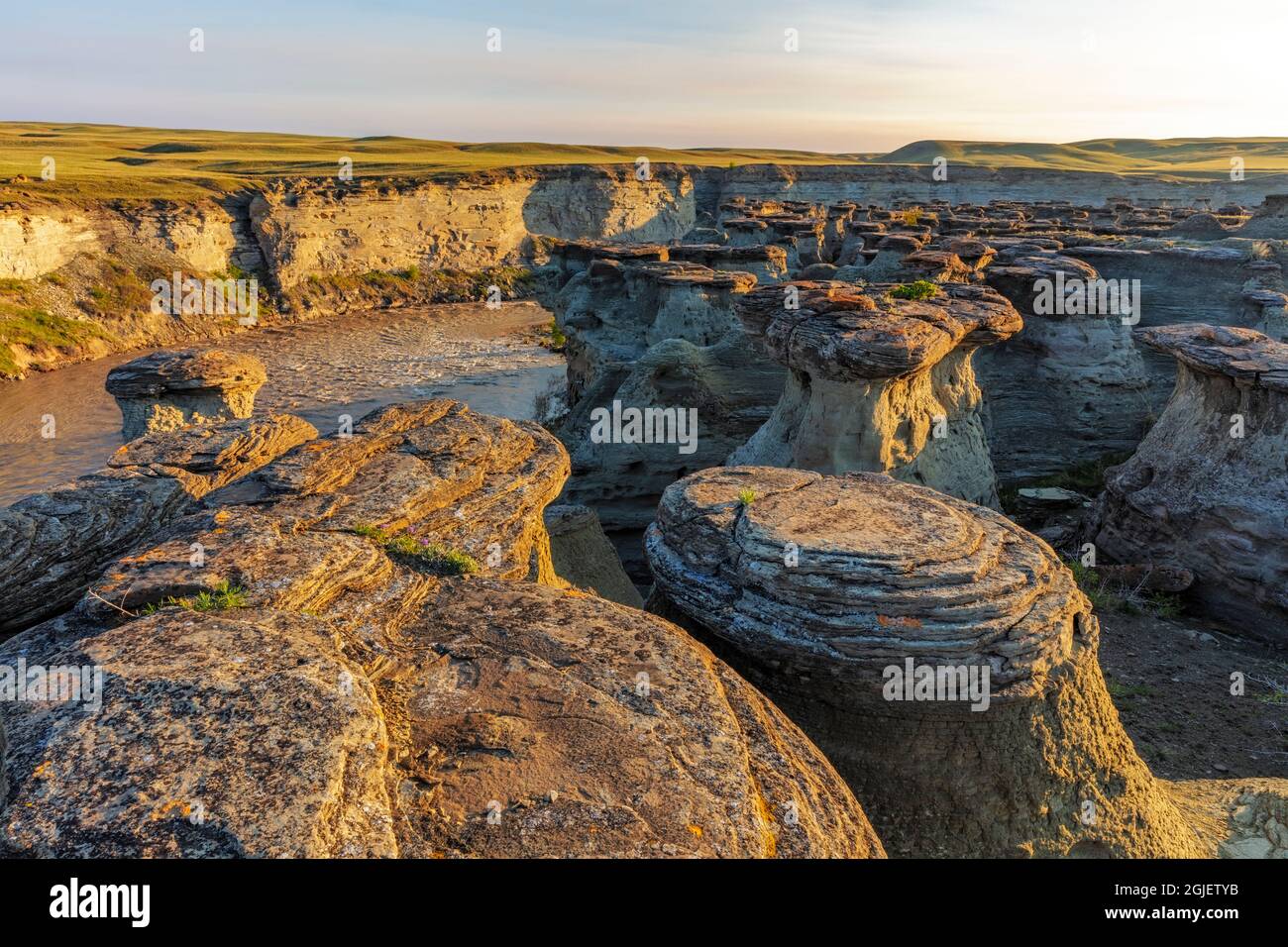 The Two Medicine River at Rock City near Valier, Montana, USA Stock ...