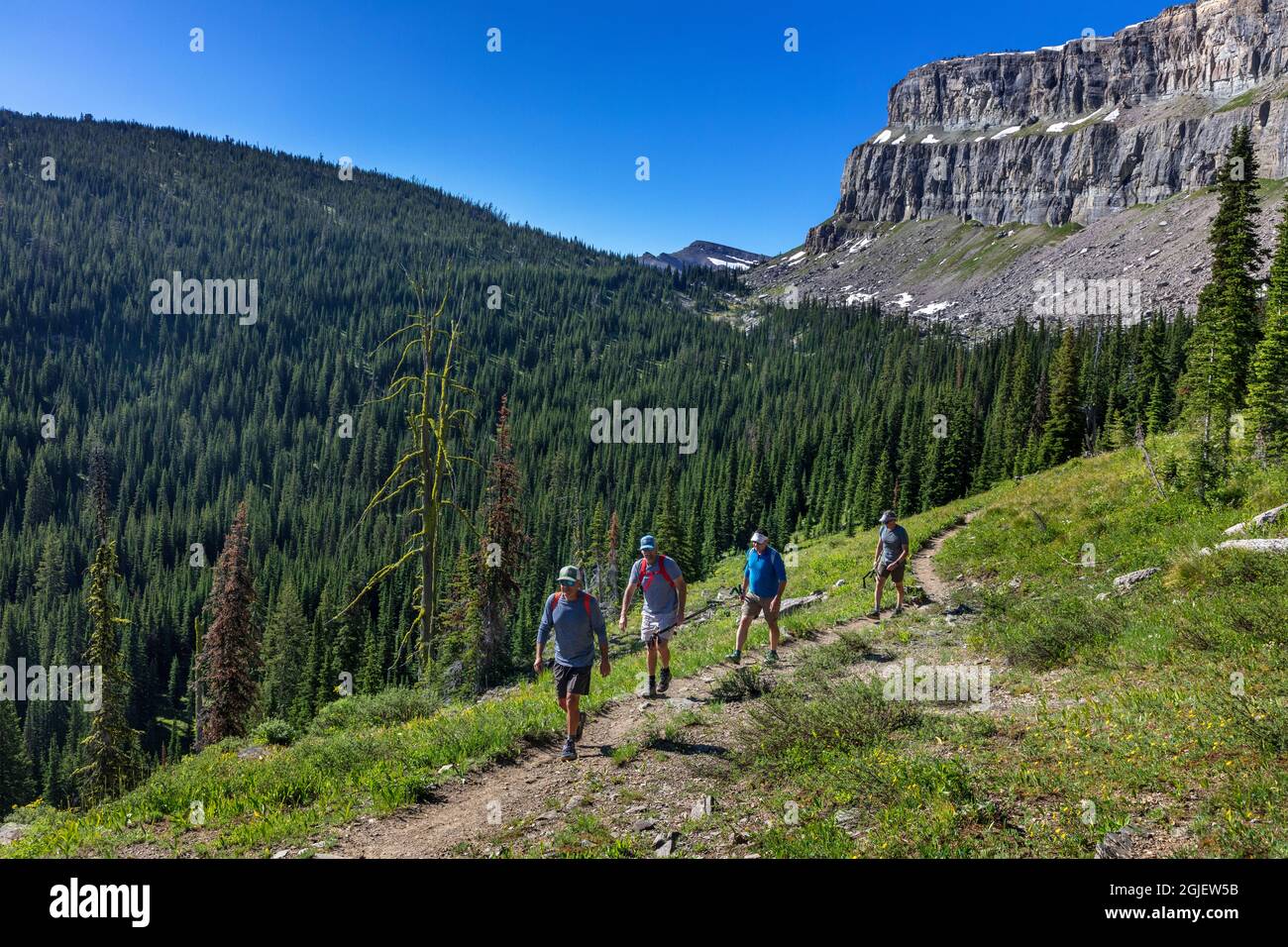 Backpacking along the Chinese Wall in the Bob Marshall Wilderness, Montana, USA Stock Photo - Alamy