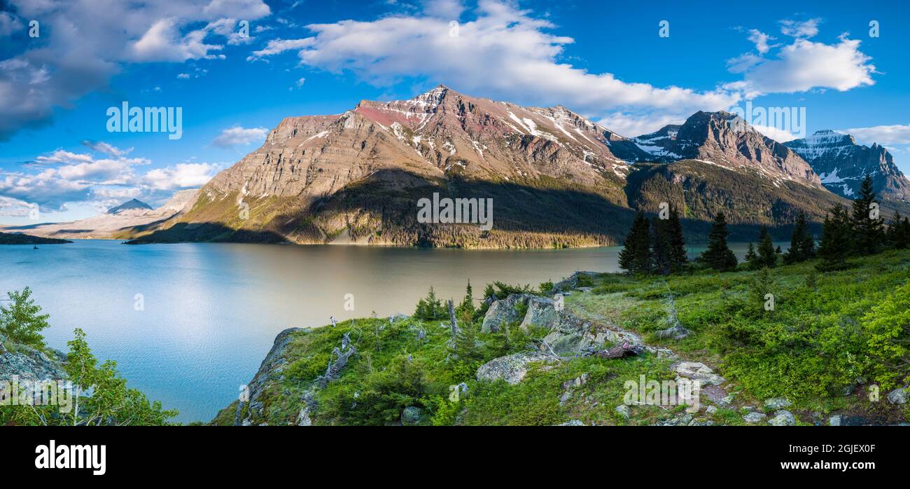 USA, Montana. View of St. Mary Lake and Little Chief Mountain Stock ...