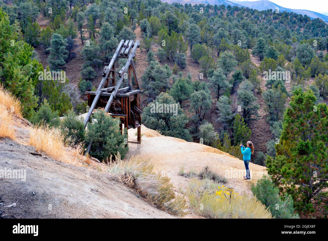 USA, Nevada, Austin, Stokes Castle Tramway Stock Photo - Alamy