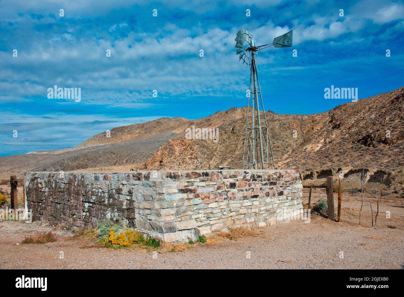 USA, Nevada, Westgate, Pony Express Station, windmill and swimming pool ...