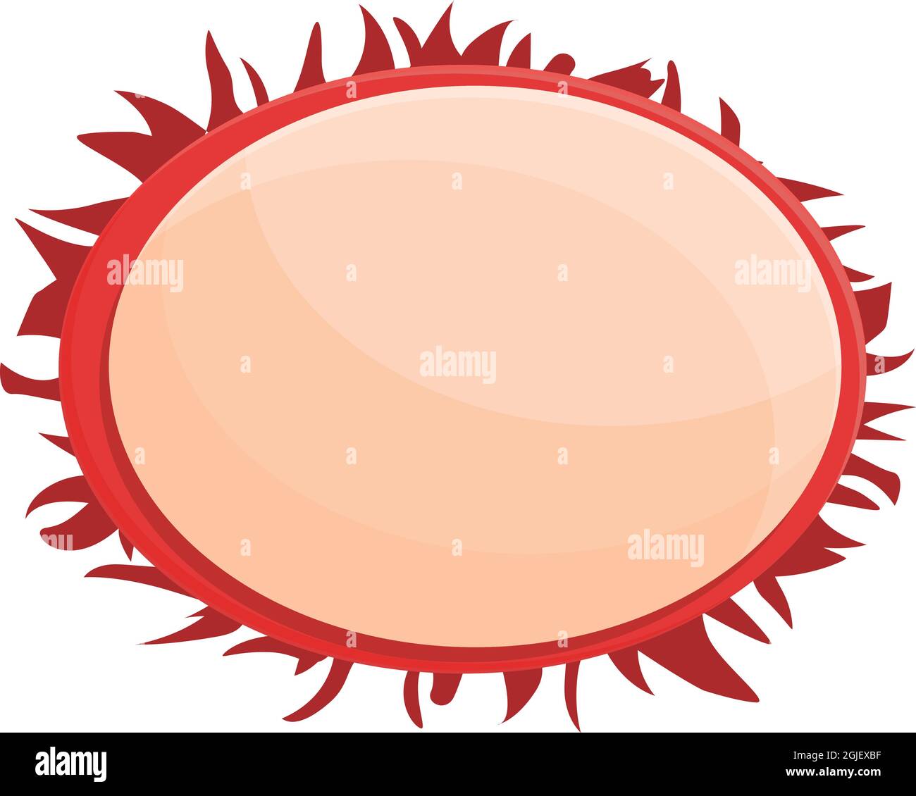 Top view rambutan icon cartoon vector. Fresh rambutan. Tropical fruit ...