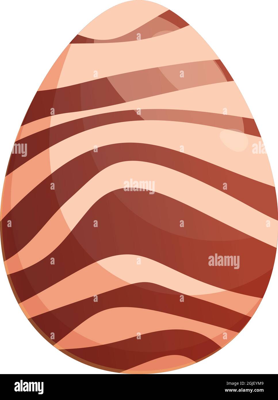 Easter chocolate egg icon cartoon vector. Dark candy. Bite caramel ...