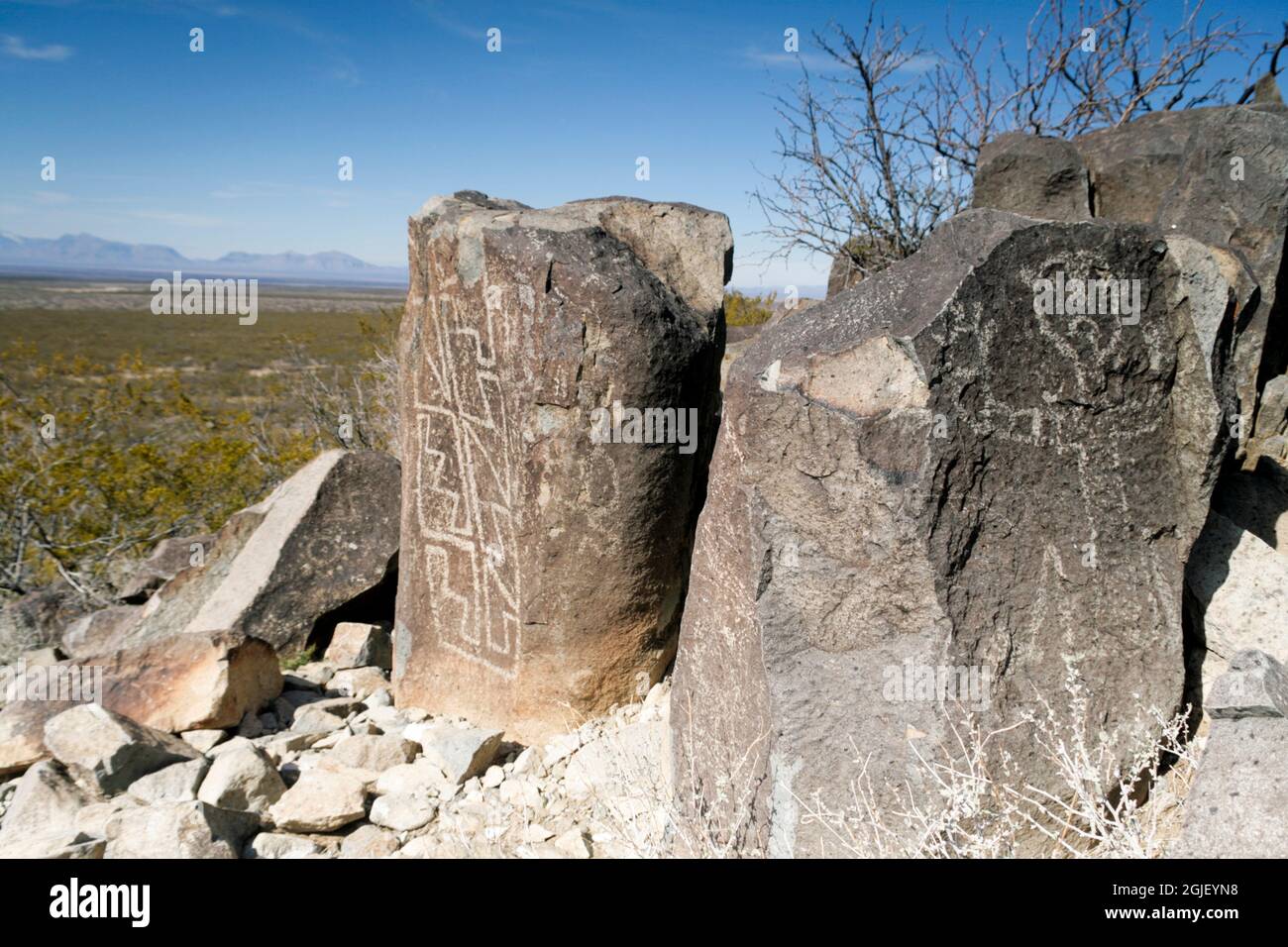 Three Rivers Petroglyphs Park, New Mexico Stock Photo - Alamy