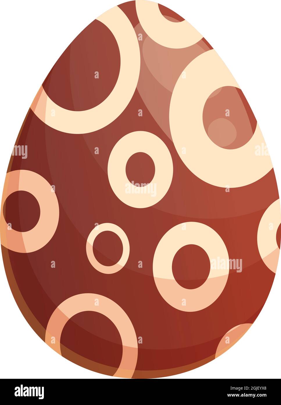 Circle chocolate egg icon cartoon vector. Dark candy. Caramel milk ...
