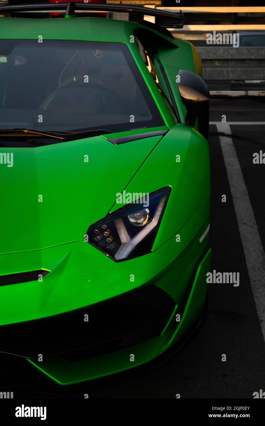Lamborghini Aventador SVJ in beutiful green color Stock Photo - Alamy