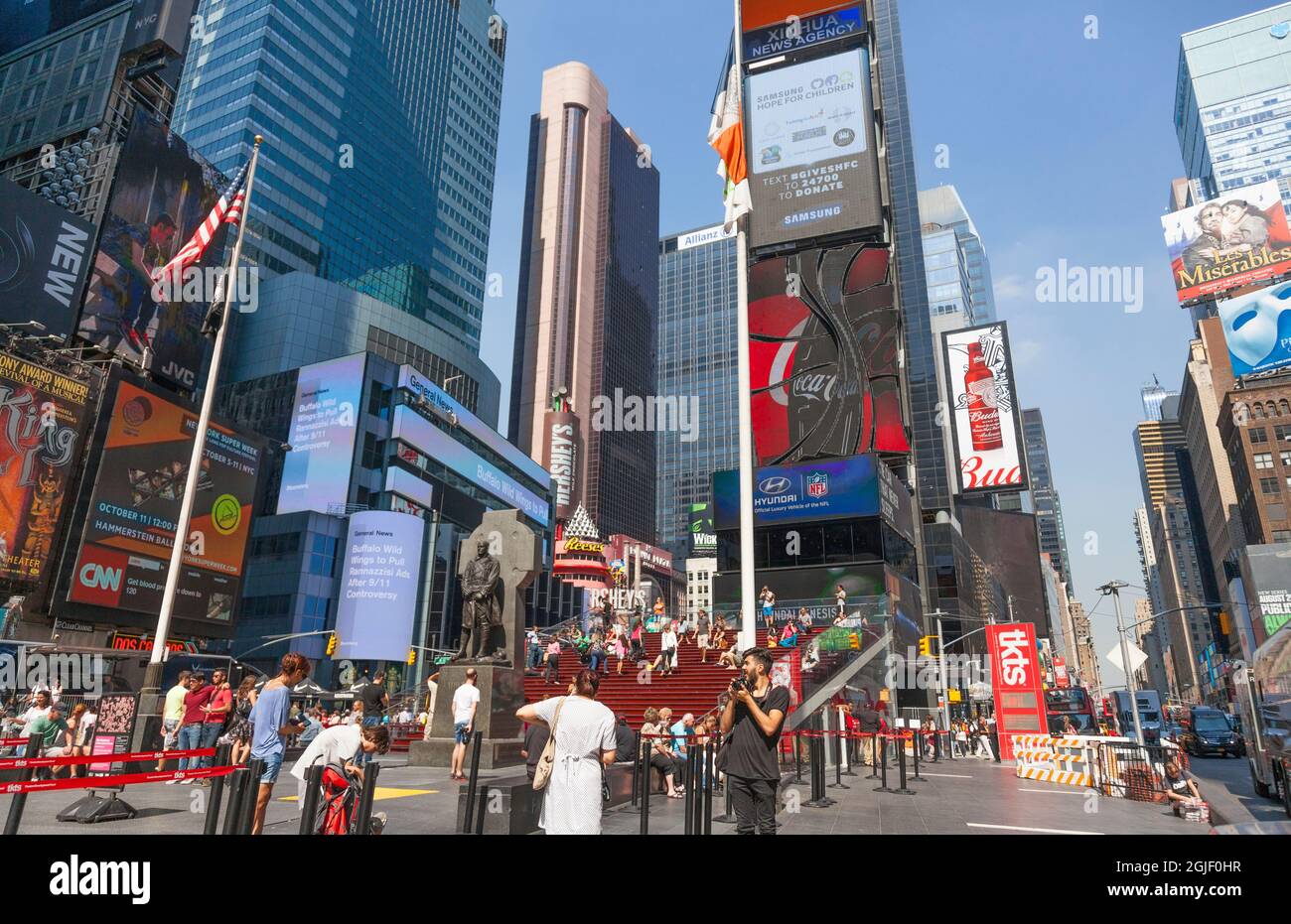 Manhattan, New York. Times Square billboards and advertising signs ...