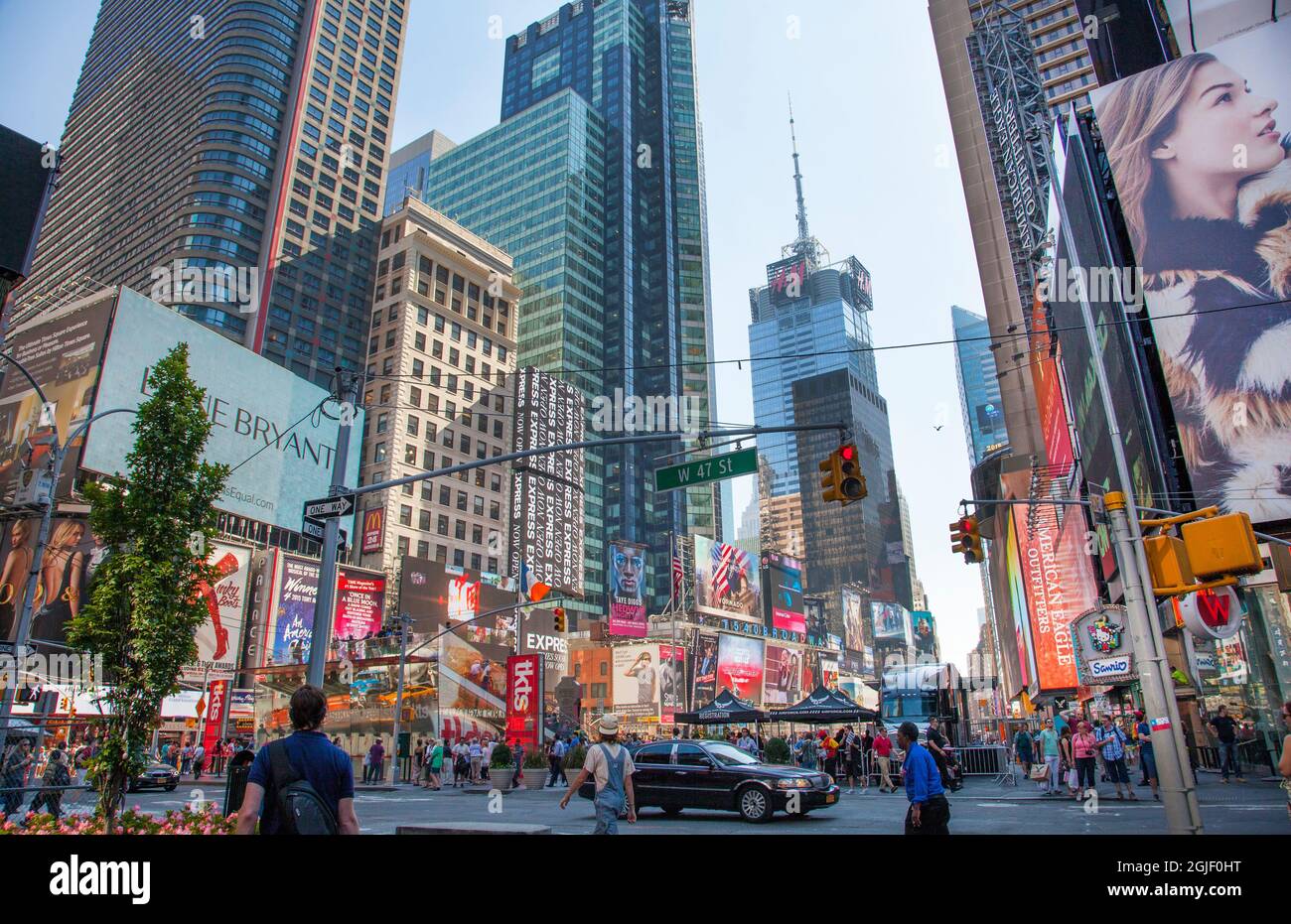 Manhattan, New York. Times Square billboards and advertising signs ...