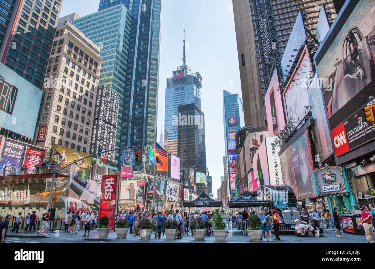 Manhattan, New York. Times Square billboards and advertising signs ...