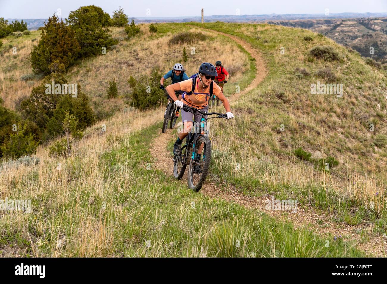 Mountain biking switchbacks above Wannagan Campground on the Maah Daah ...