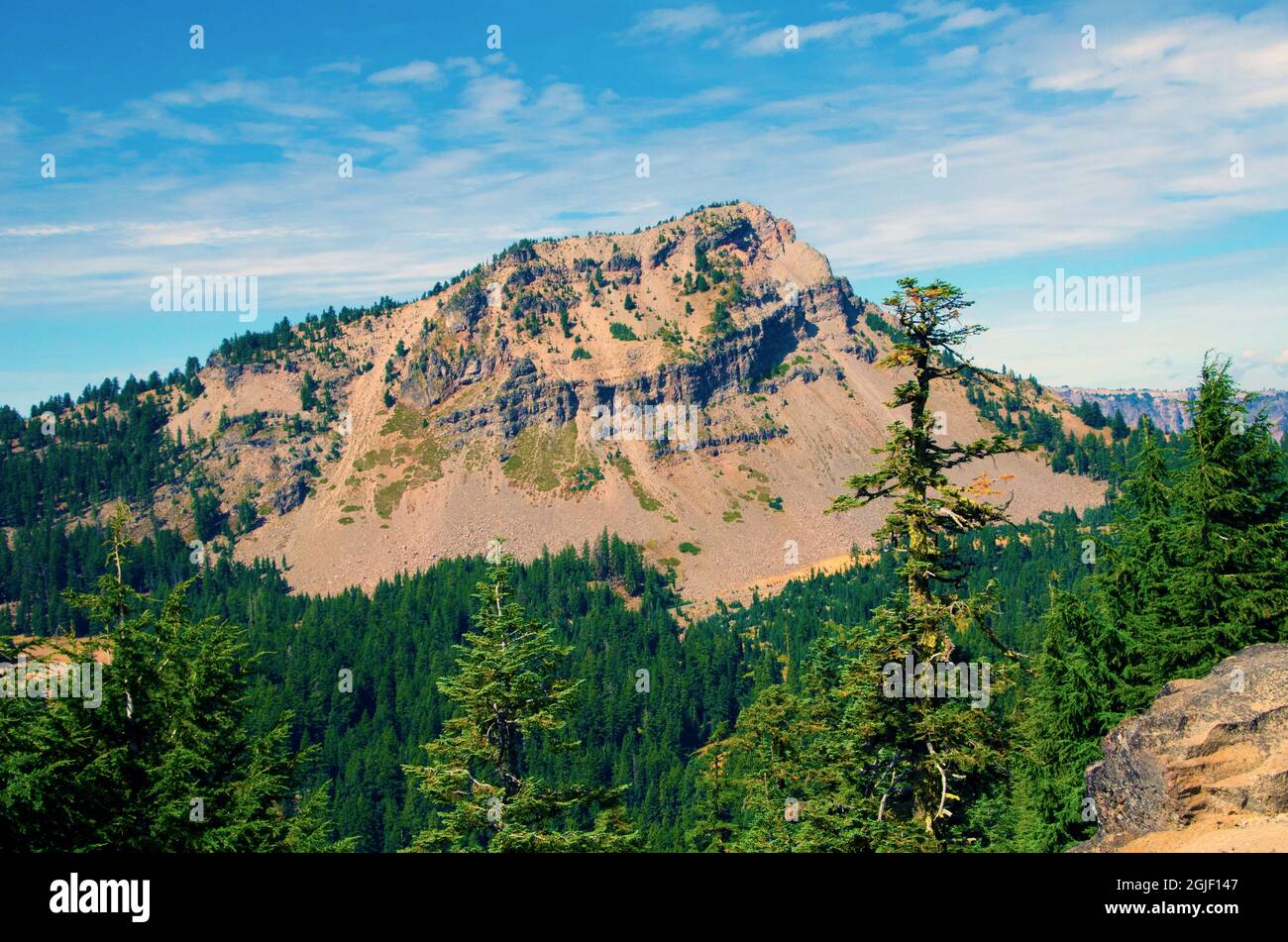 USA, Oregon, Crater Lake National Park, View from Cloud Cap of Mount ...