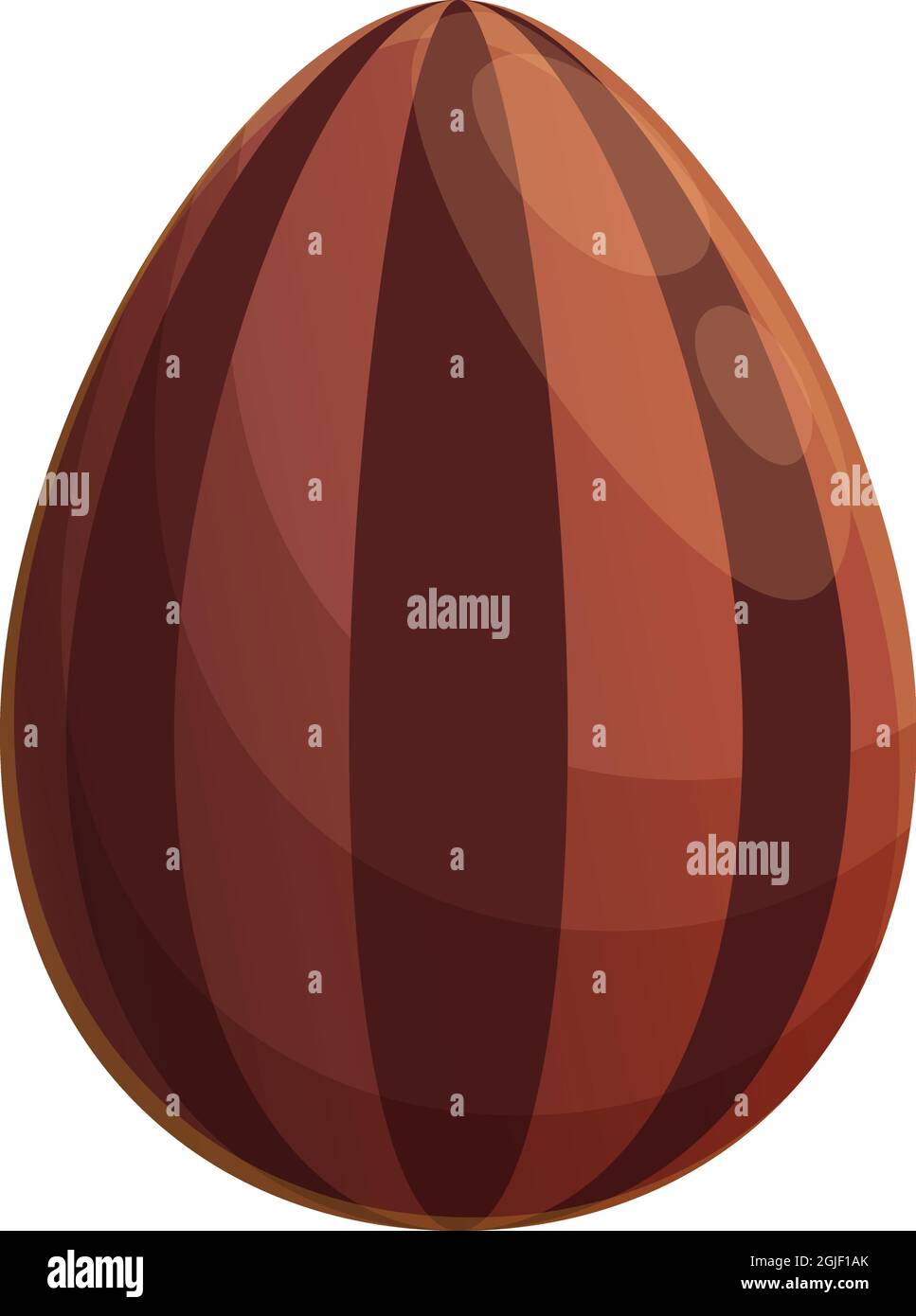 Striped chocolate egg icon cartoon vector. Easter milk candy. Golden ...