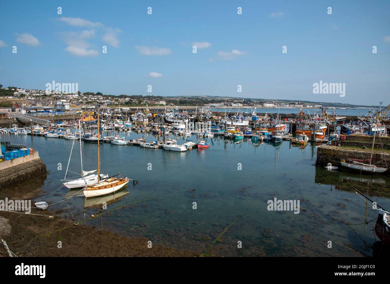 Newlyn, Cornwall, England, UK. 2021. Overview of Englands' largest ...