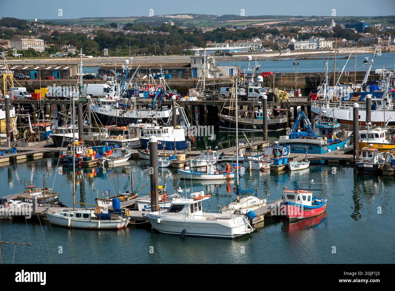 Newlyn, Cornwall, England, UK. 2021. Overview of Englands' largest ...