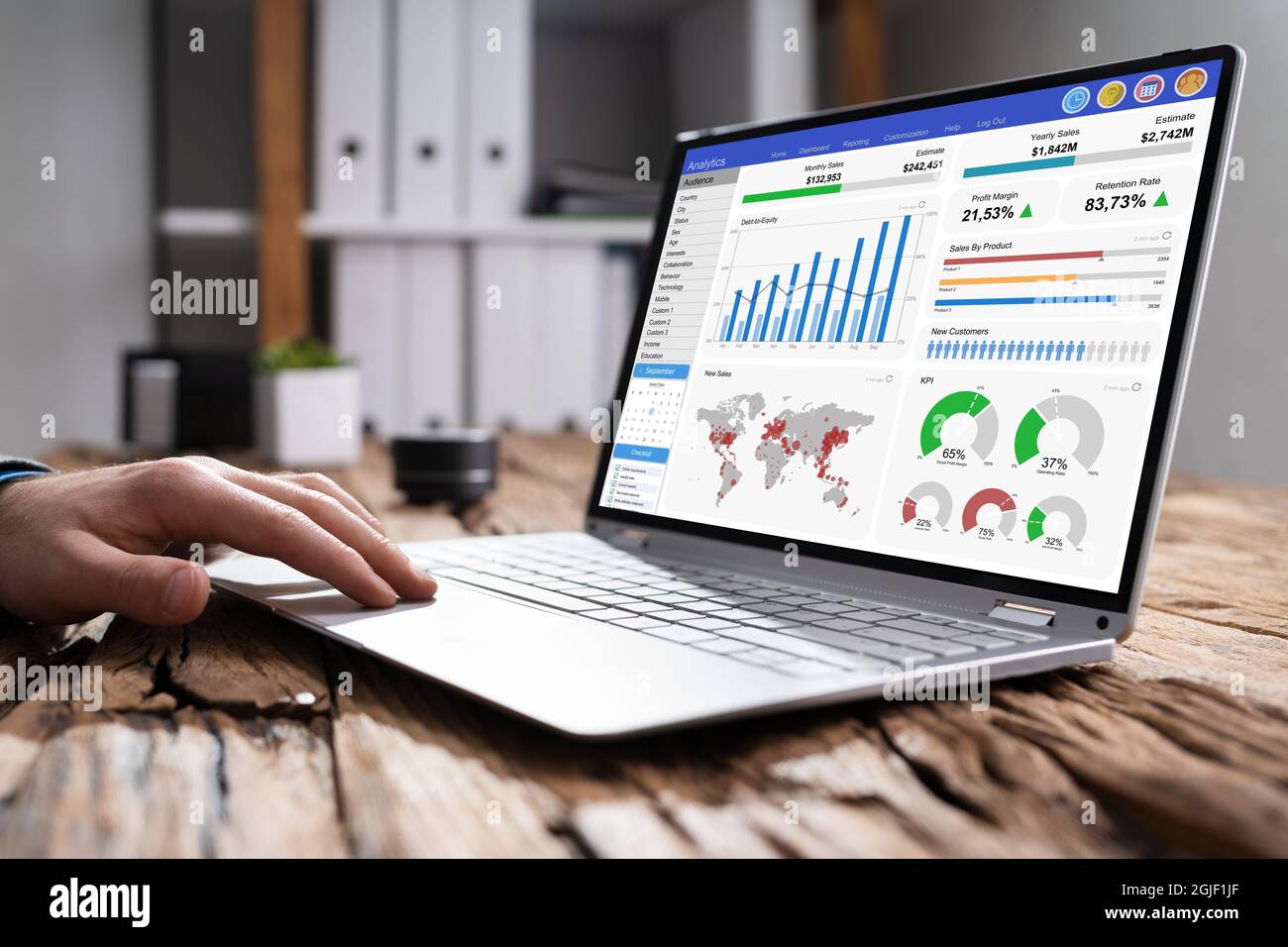 KPI Dashboard Data Analytics On Business Computer Stock Photo - Alamy