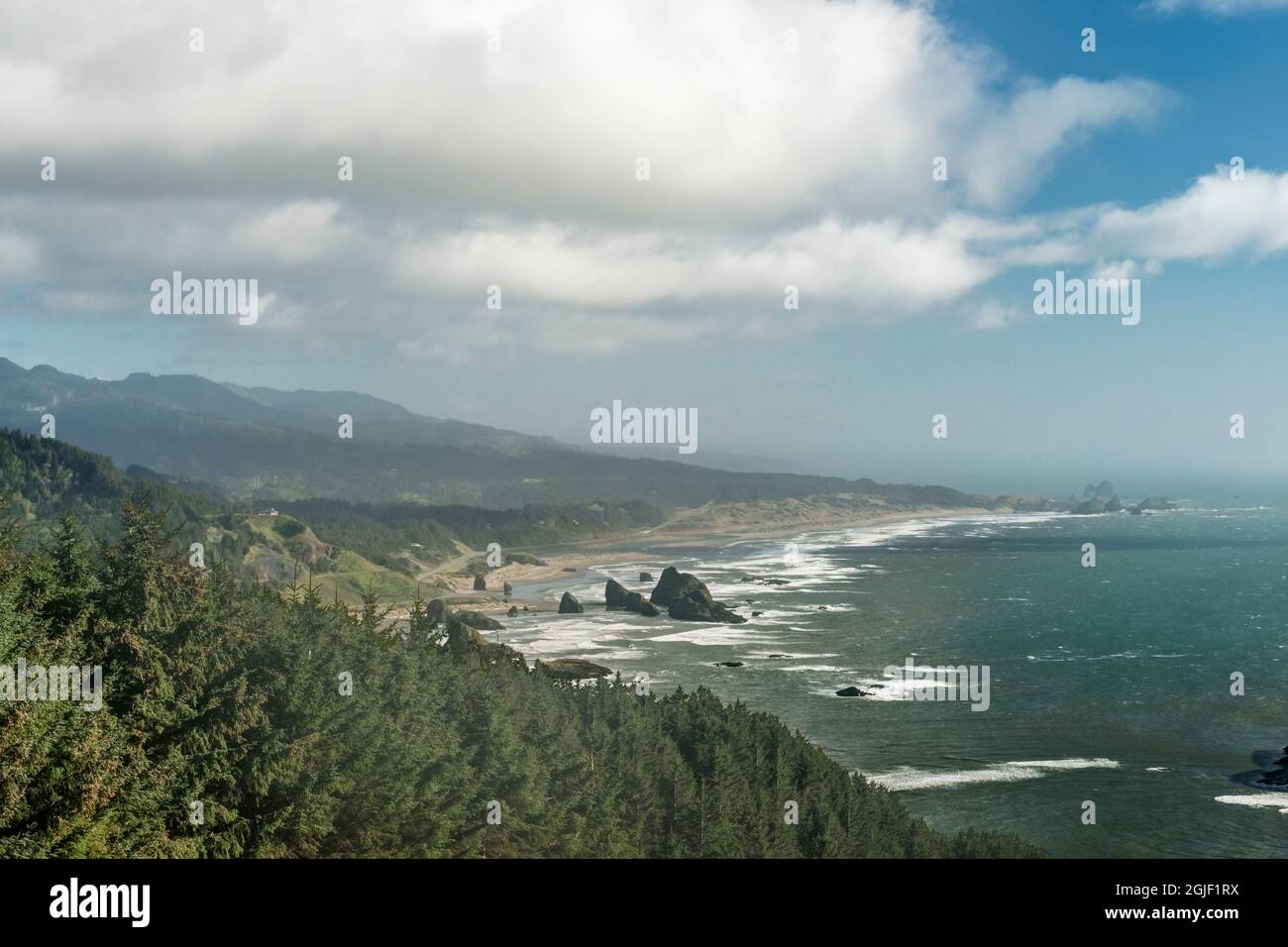 Oregon, Cape Sebastian, Myers Beach and South Oregon Coast from Cape ...