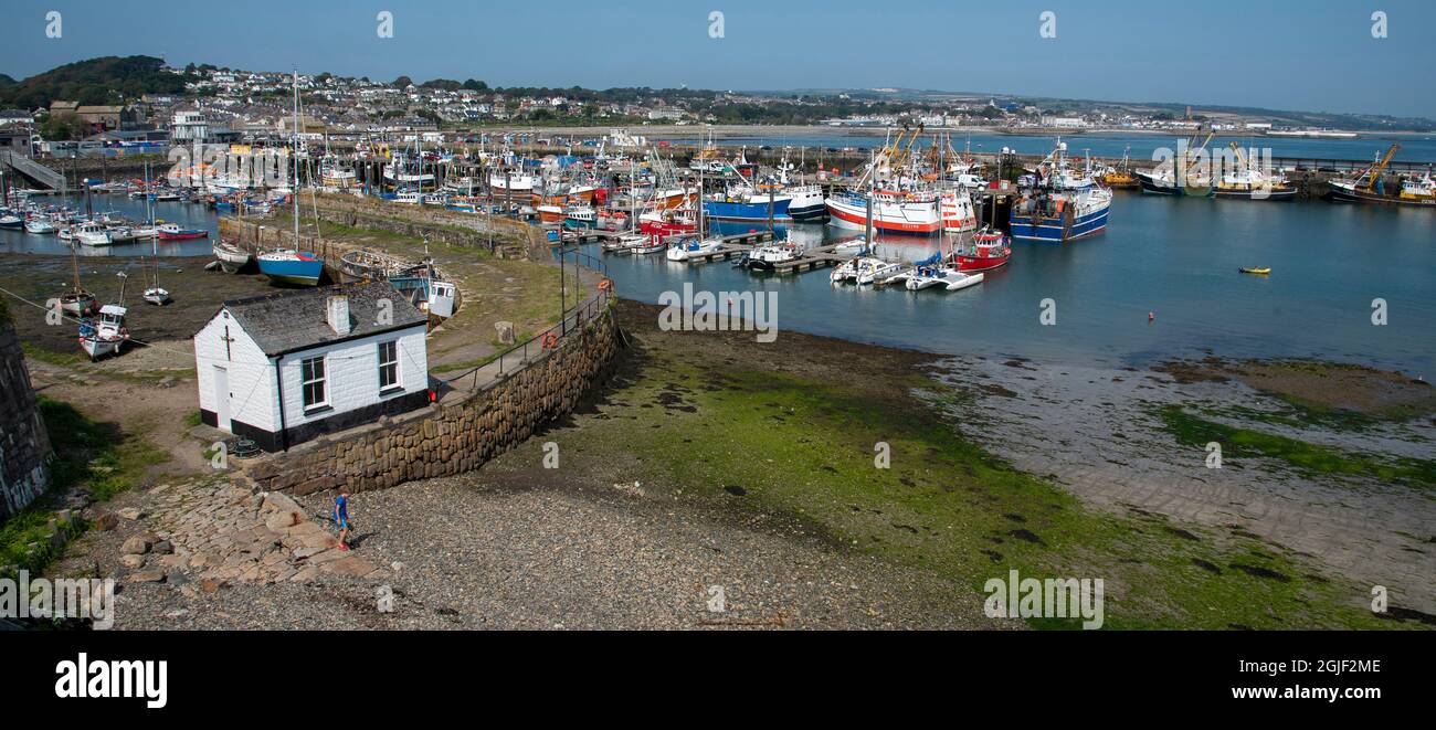 Newlyn, Cornwall, England, UK. 2021, A seaman's chapel on the old ...