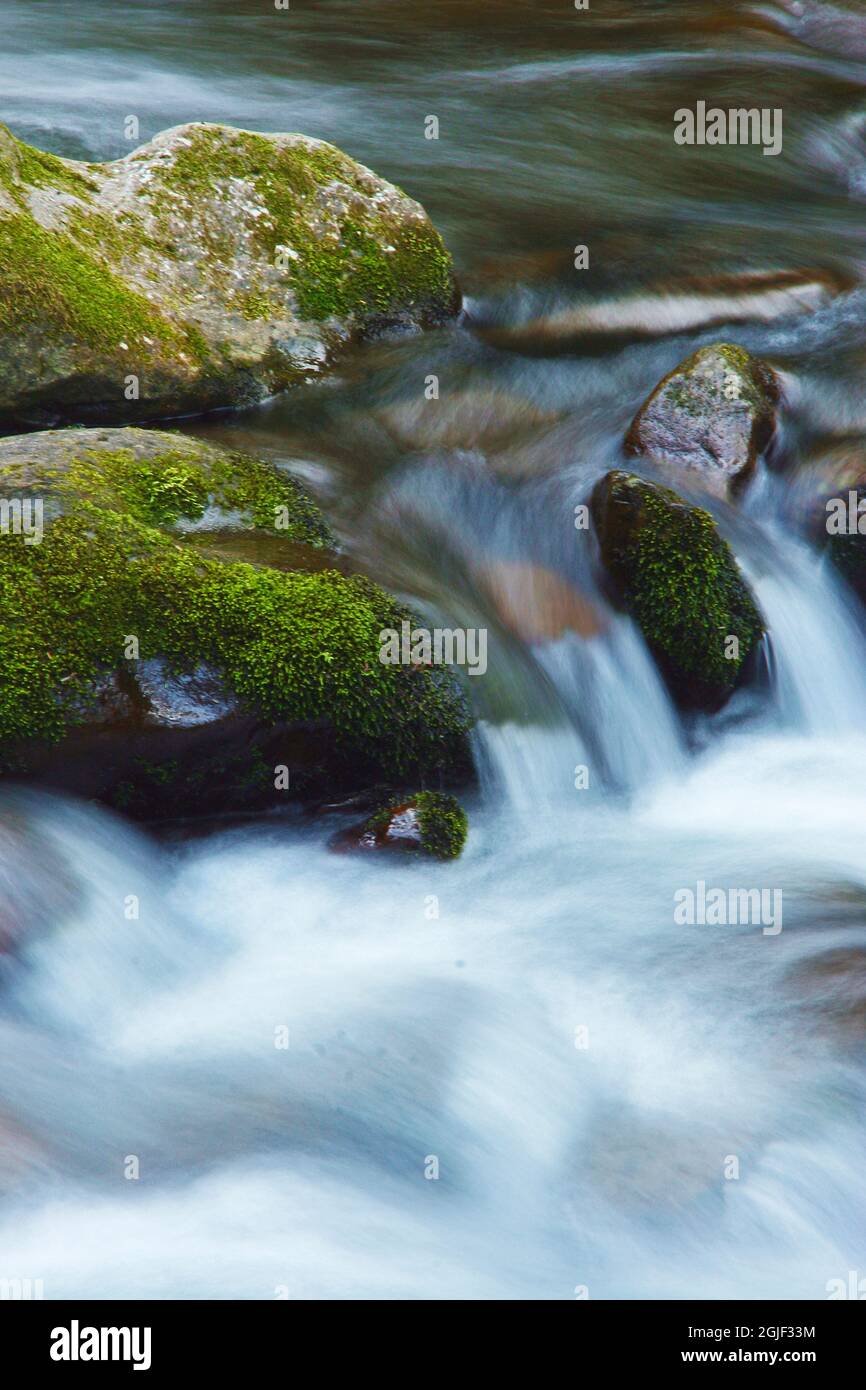 Water Falling over Boulders on Roaring Fork Motor Nature Trail Stock ...