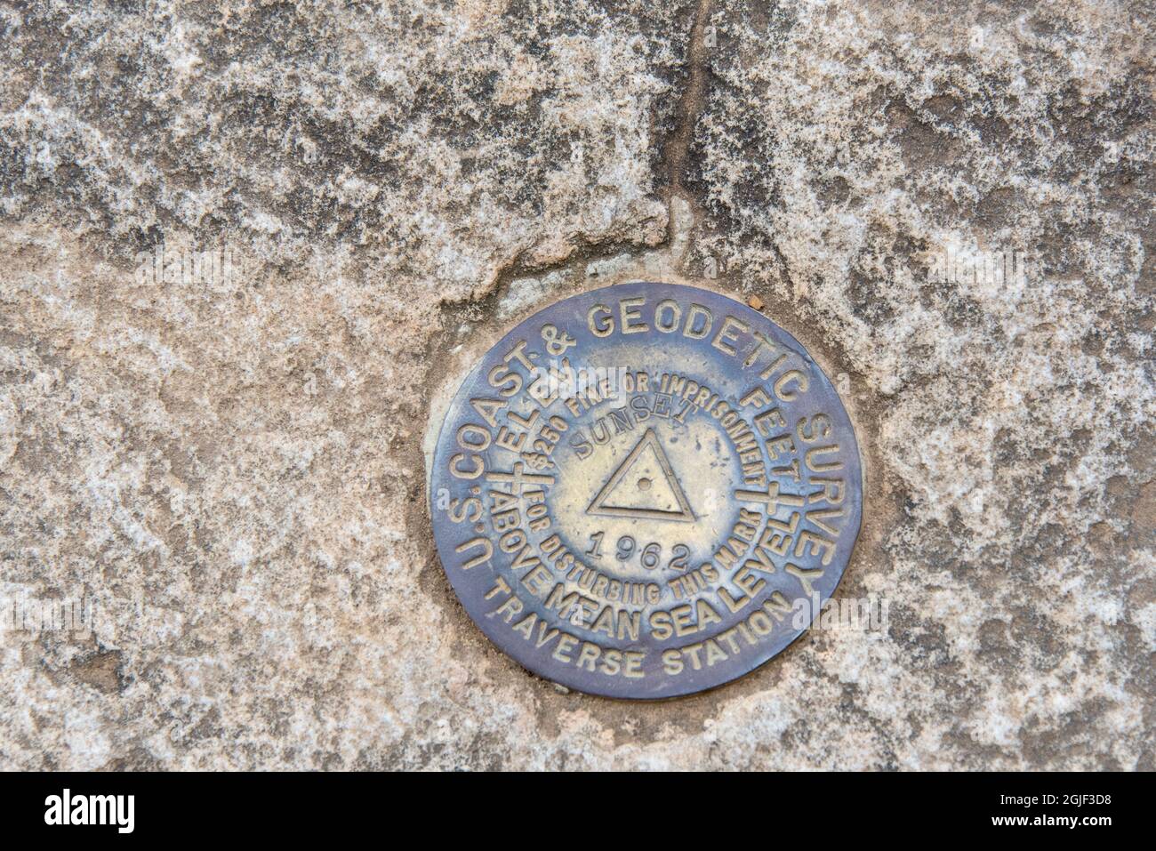 USA, Tennessee. Chattanooga National Military Park. Geo Survey marker ...