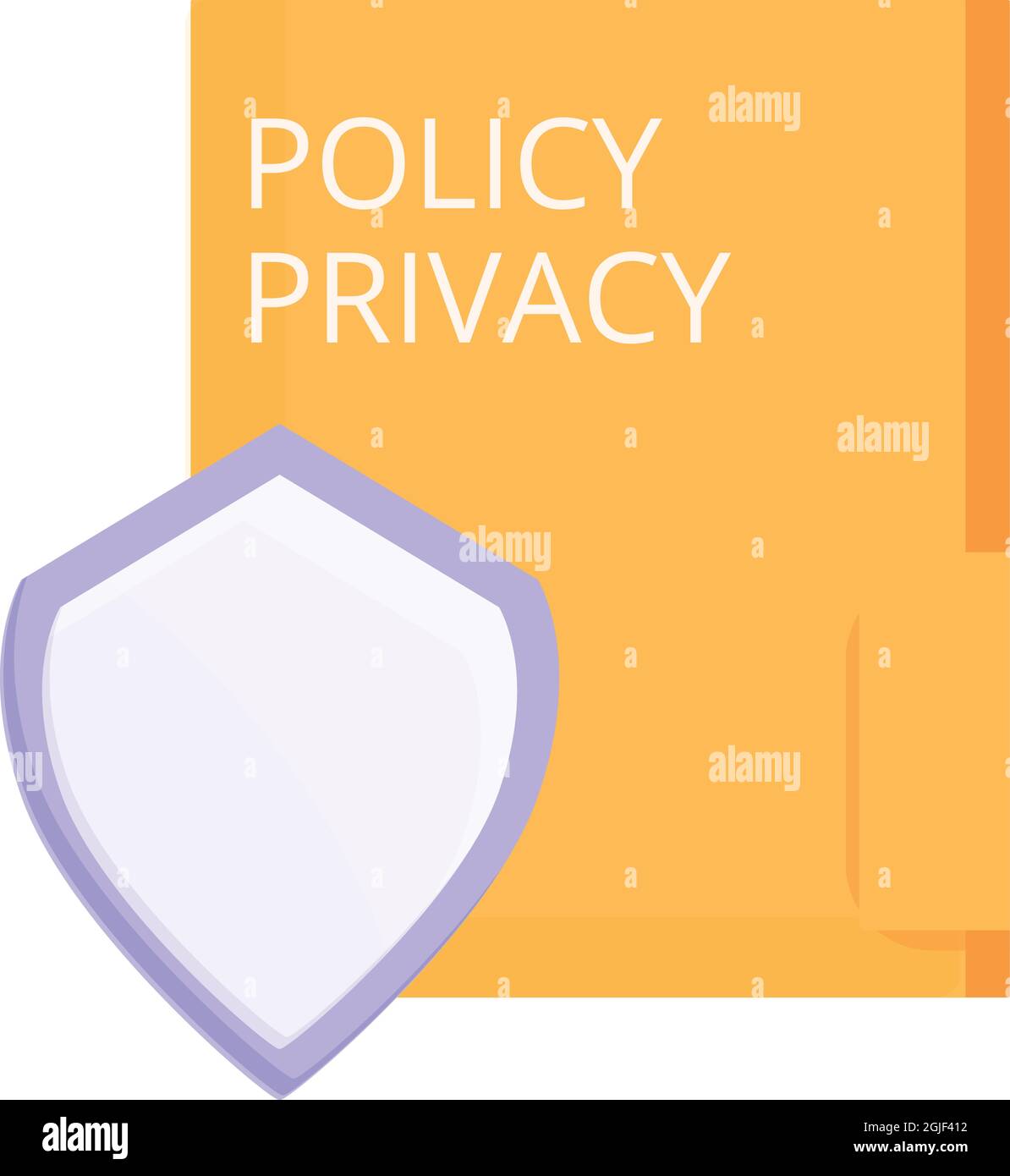 Folder privacy policy icon cartoon vector. Data secure. Website ...