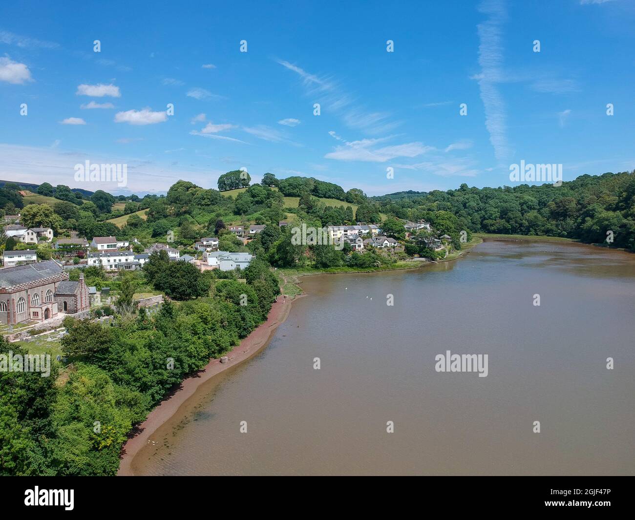 View along the estuary at Stoke Gabriel near Paignton Devon Stock Photo ... View along the estuary at Stoke Gabriel near Paignton Devon Stock Photo ...